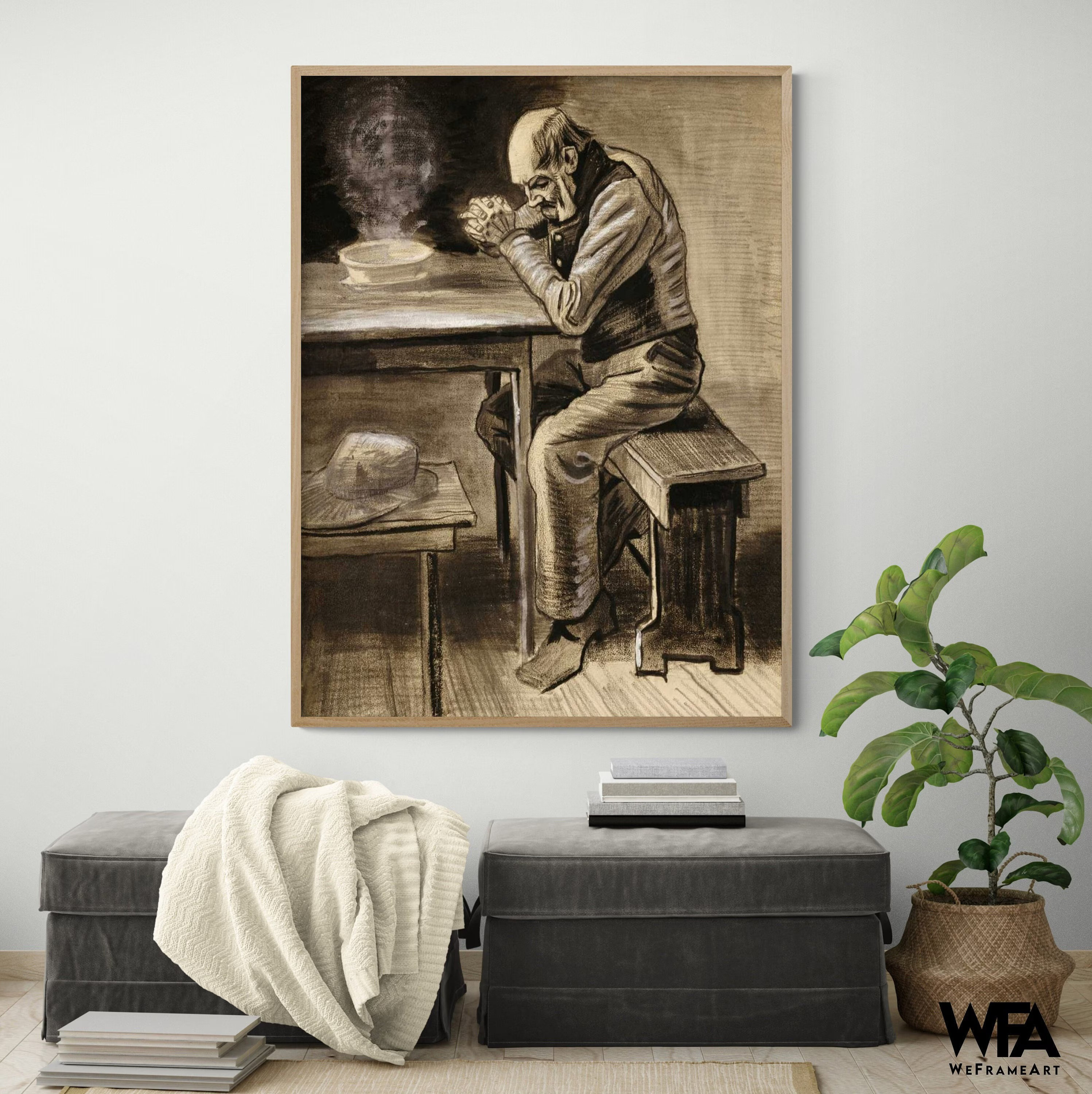 WeFrameArt The Prayer By Vincent Van Gogh, Praying Man Print, God Wall ...