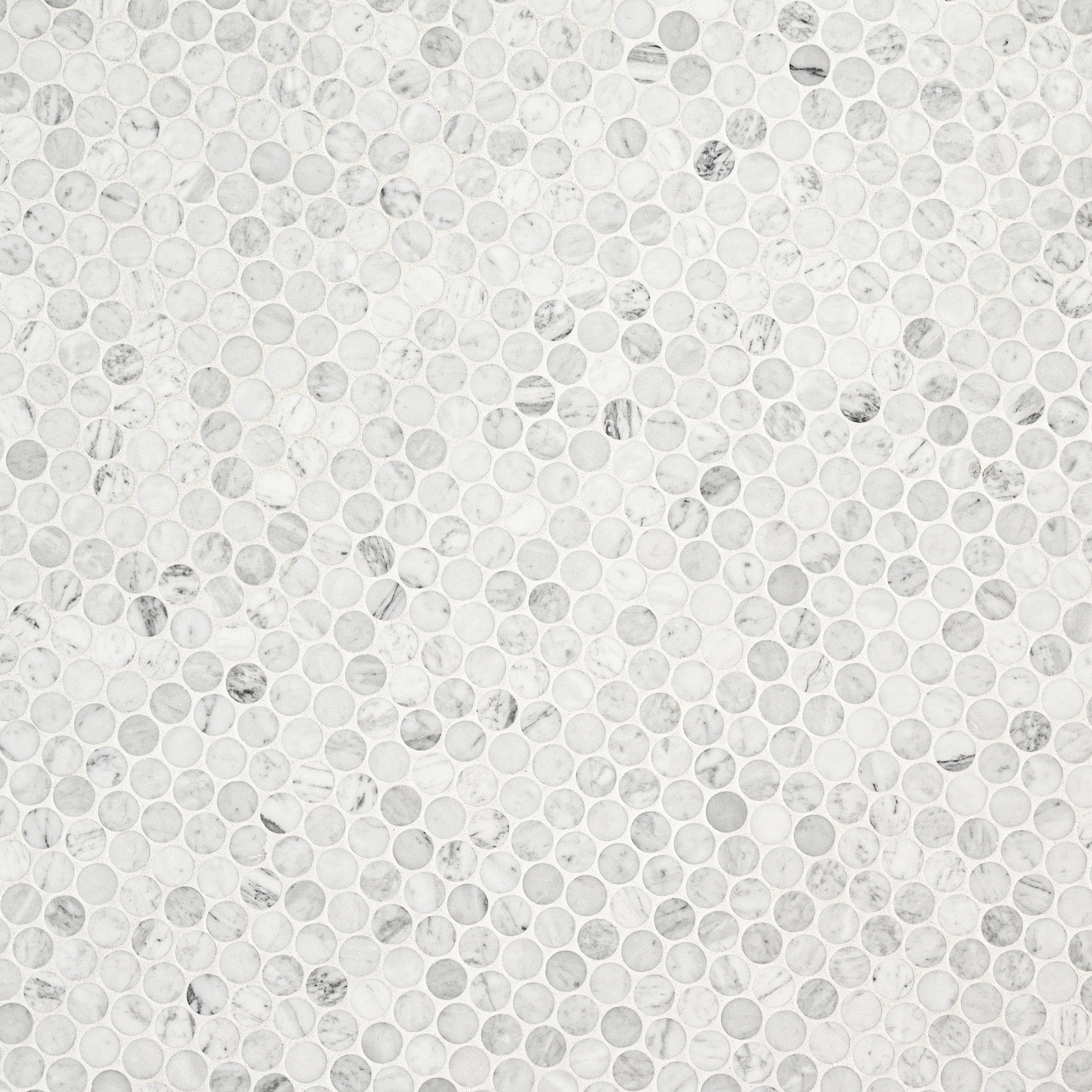 MSI Carrara White Round 12 in. x 12 in. Honed Marble Mosaic Floor and ...