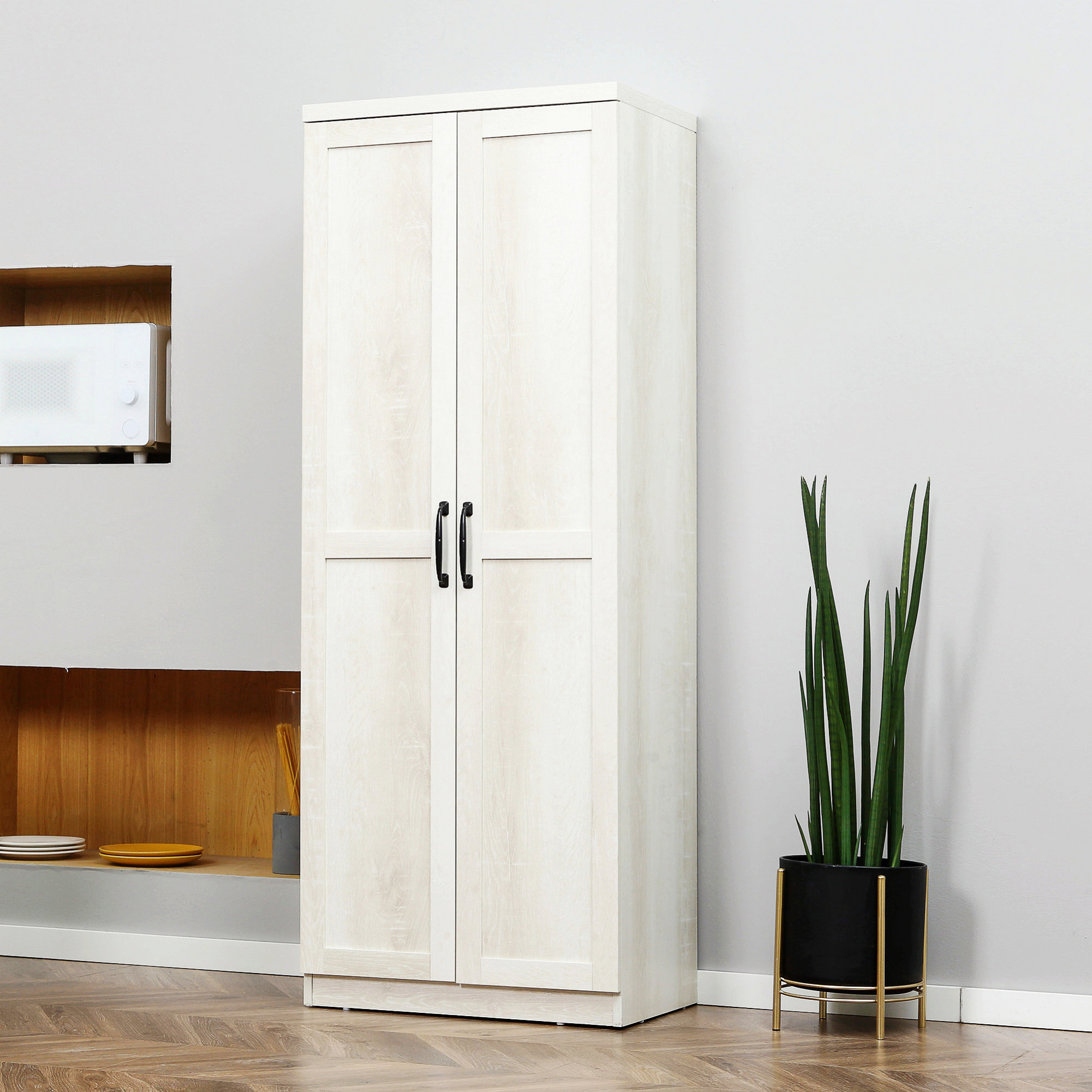 Latitude Run® 2-Door Kitchen Pantry, Freestanding Storage Cabinet With ...