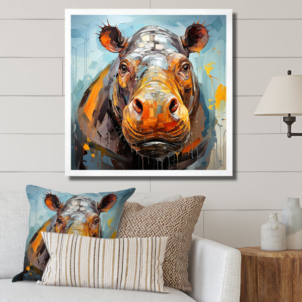 Bungalow Rose Hippo Harmony 1 - Hippopotamus Wall Art | Wayfair