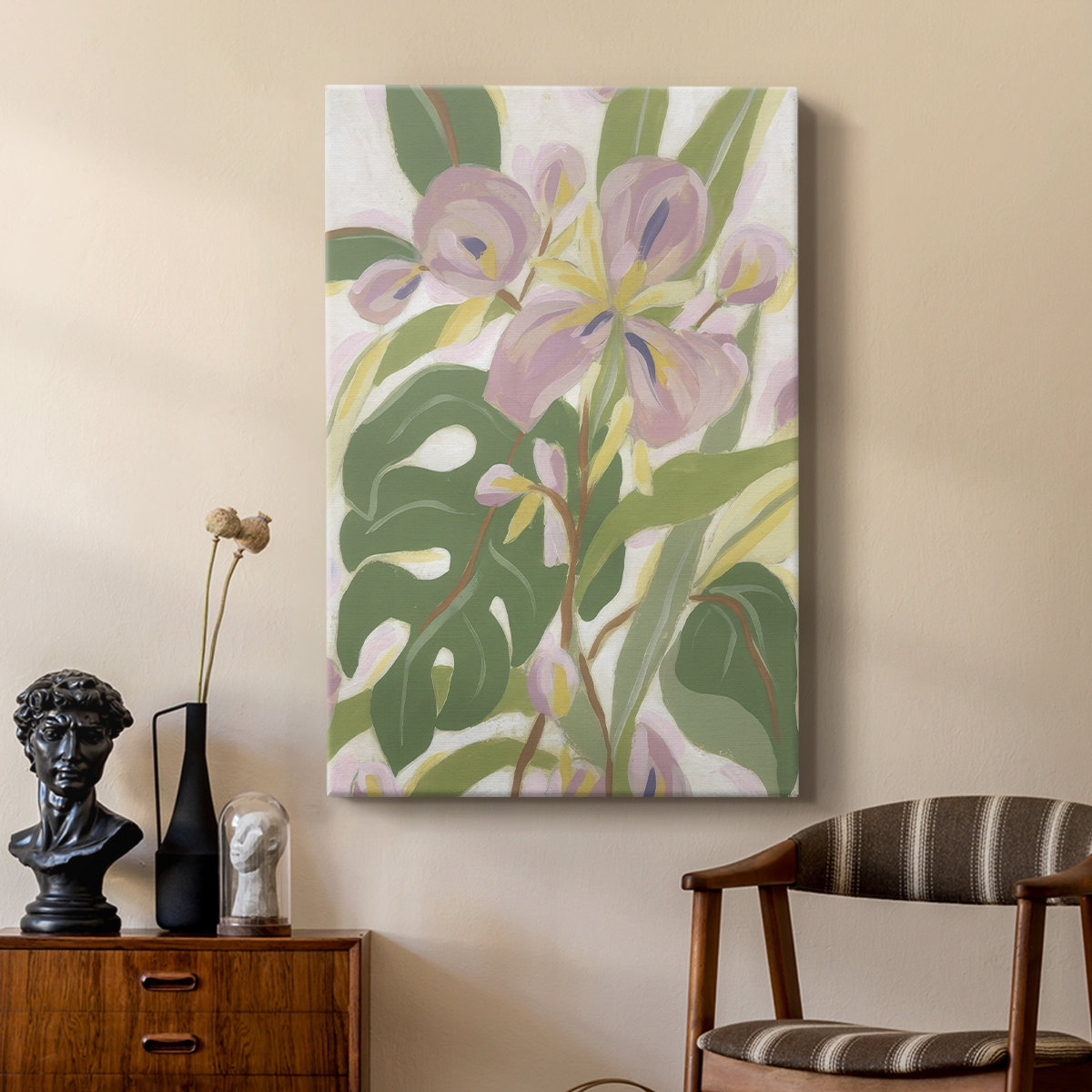 Dakota Fields Brushy Tropical Orchid I -Custom Wrapped Gallery Cavas ...
