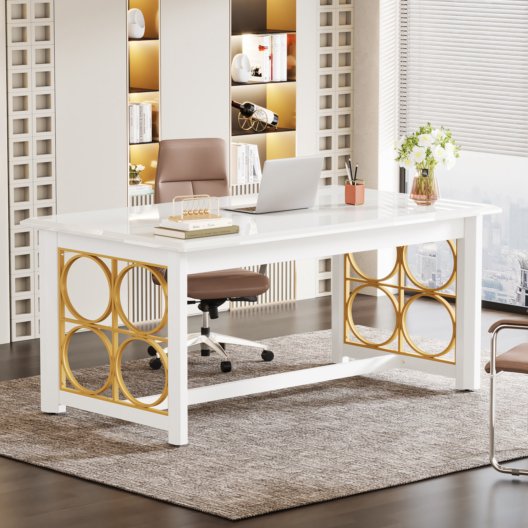 Mercer41 Ranea Modern Executive Desk & Reviews | Wayfair