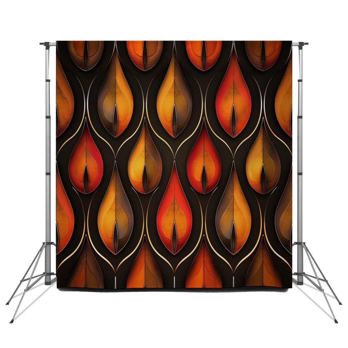 VisionDecor Flame Motifs Backdrop Pattern Large Hot Tones Photo ...