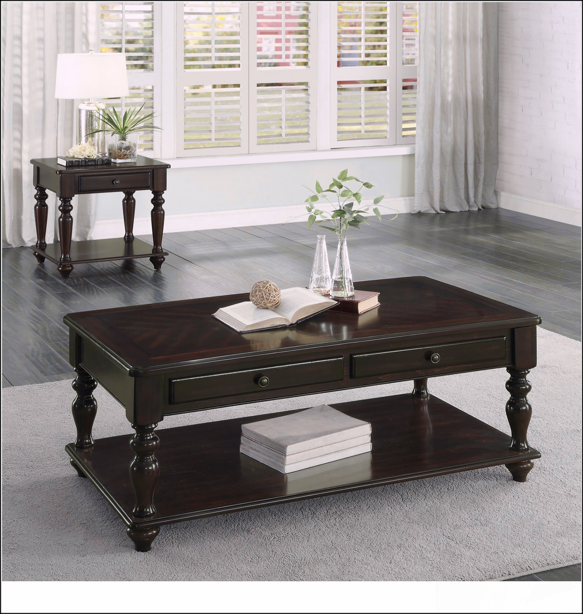 Wildon Home® Modern Traditional Style End Table with Drawer and Bottom ...
