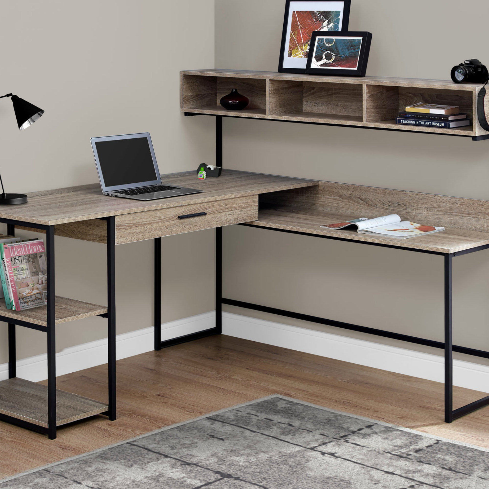 17 Stories Computer Desk, Home Office, Corner, Storage Drawers, L Shape ...