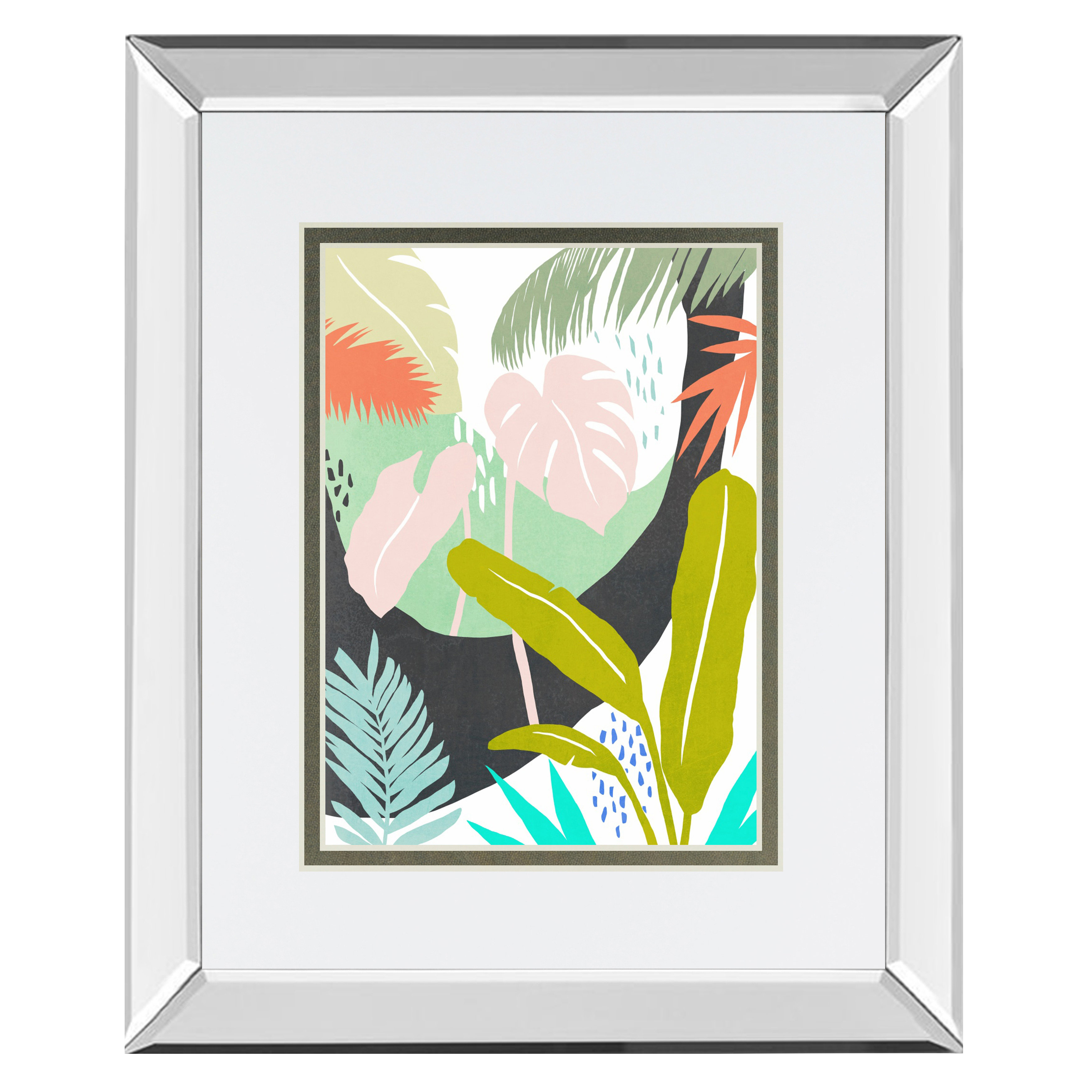 Ebern Designs Jazzy Jungle II Wall Art - 34" x 40" - Mirrored Frame ...