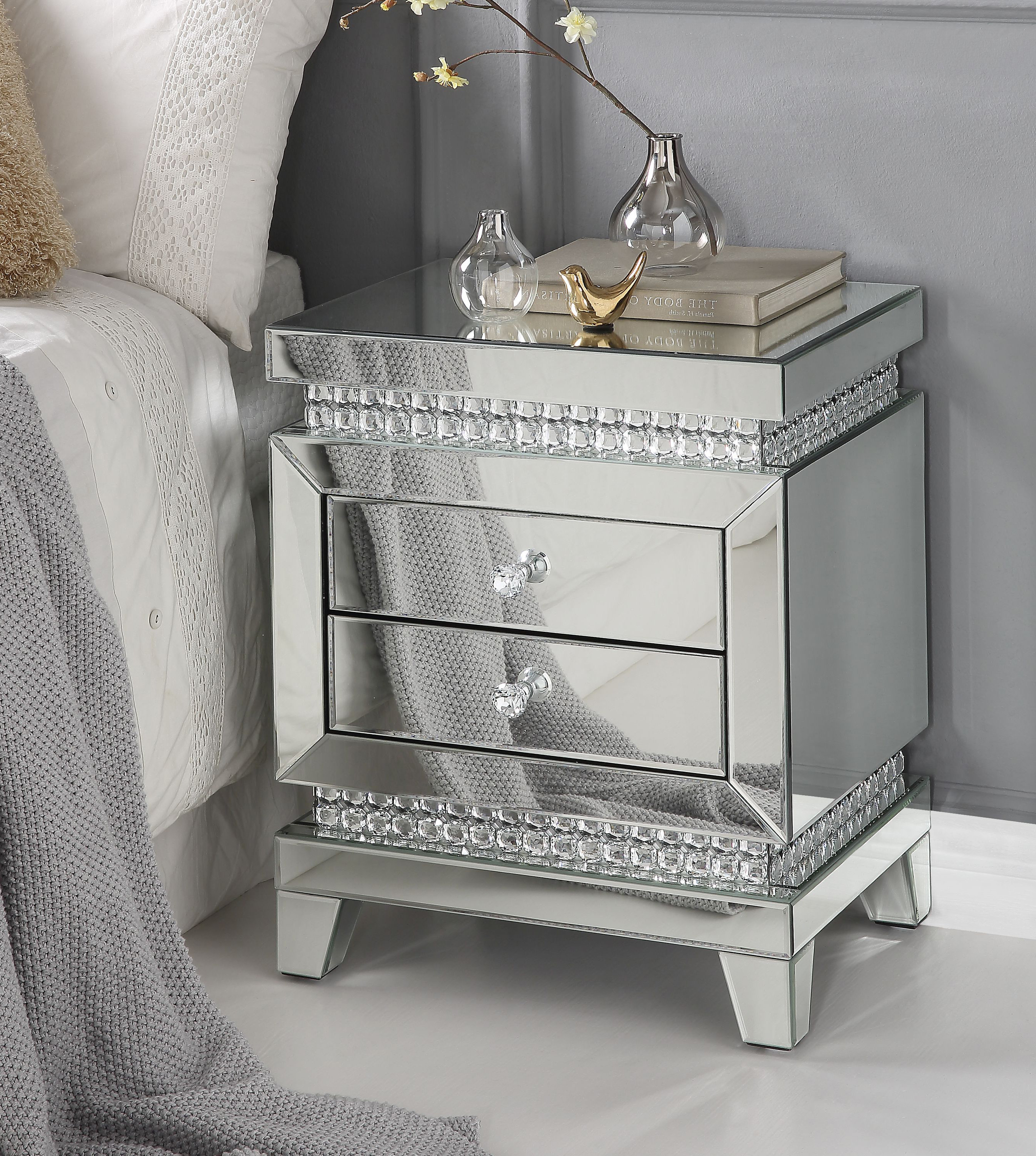 Rosdorf Park Kulwant 2 - Drawer Mirrored Nightstand - Wayfair Canada