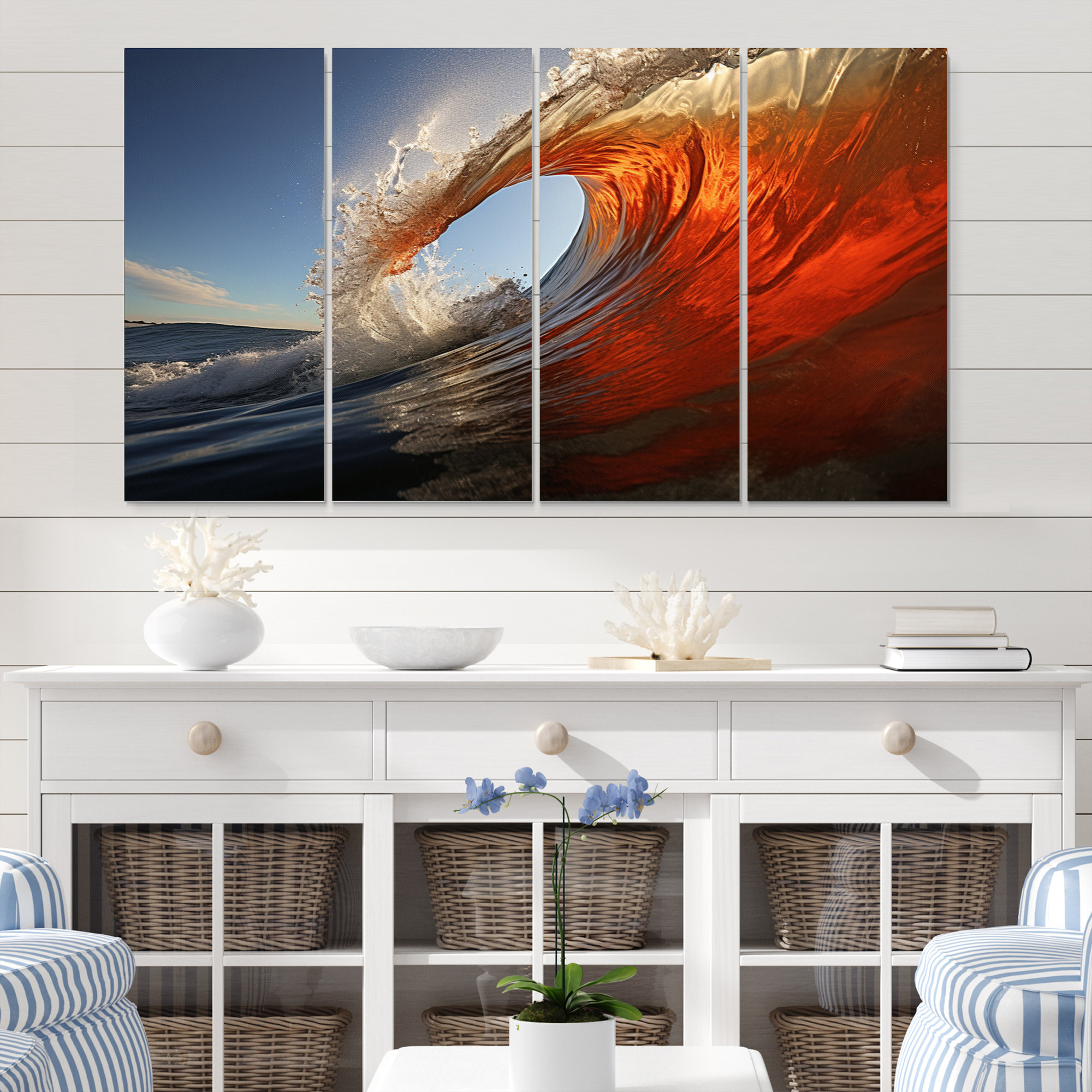 DesignArt Coastal Ocean Breeze " Coastal Ocean Breeze " 4 - Pieces ...