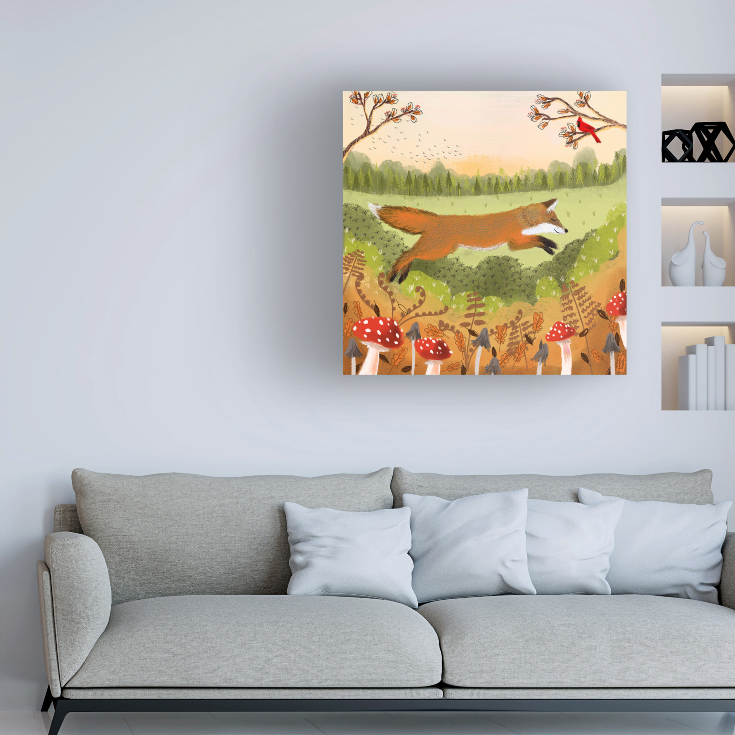 Trademark Fine Art Clare Davis London Fox In Fall USA Canvas Art | Wayfair