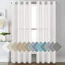 Ebern Designs Hywell Soft Linen Plaid Semi-Sheer Grommet Curtain Panels ...
