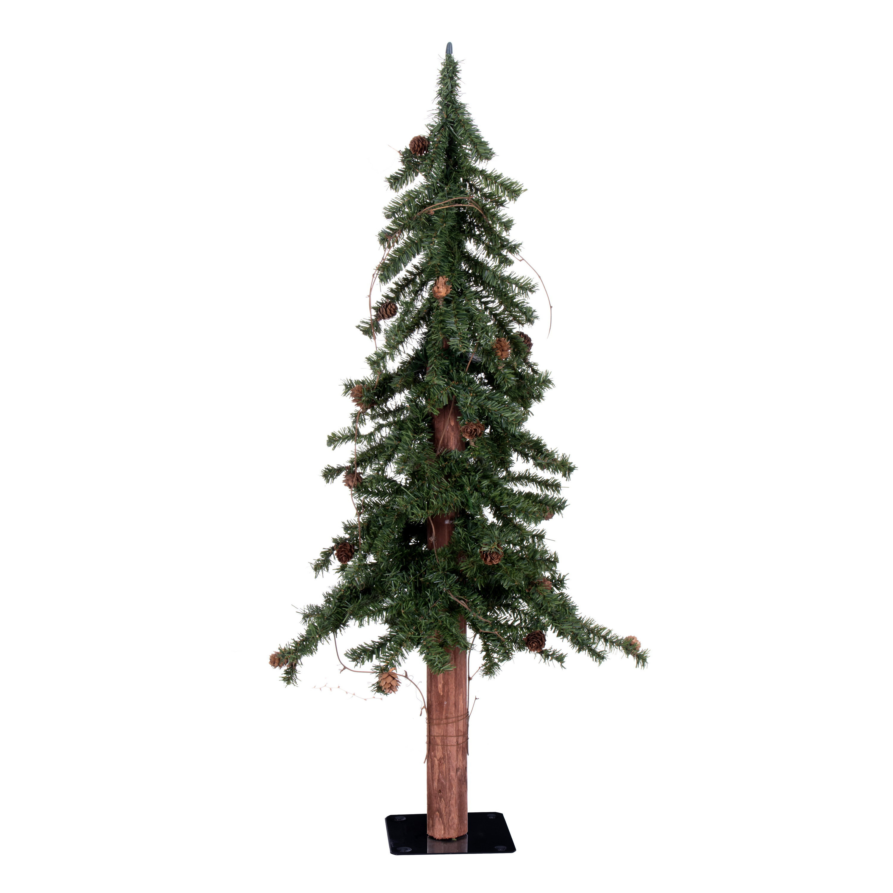 The Holiday Aisle® Alpine Tree with Pine Cones & Vine 3' Artificial ...
