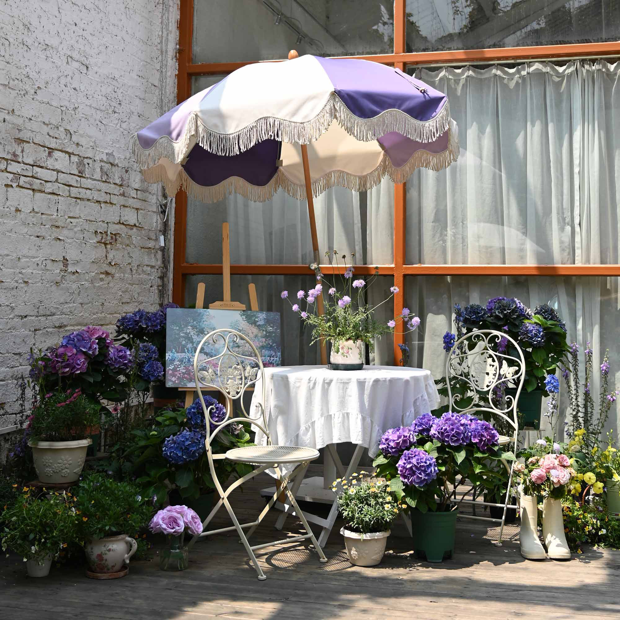 Arlmont & Co. Palm Springs 6Ft Patio Fringe Umbrella with Tassel Carry ...