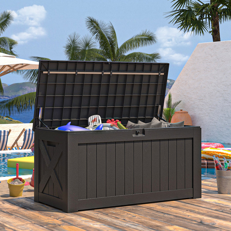 Patiowell 120 Gallons Water Resistant Lockable Deck Box & Reviews | Wayfair