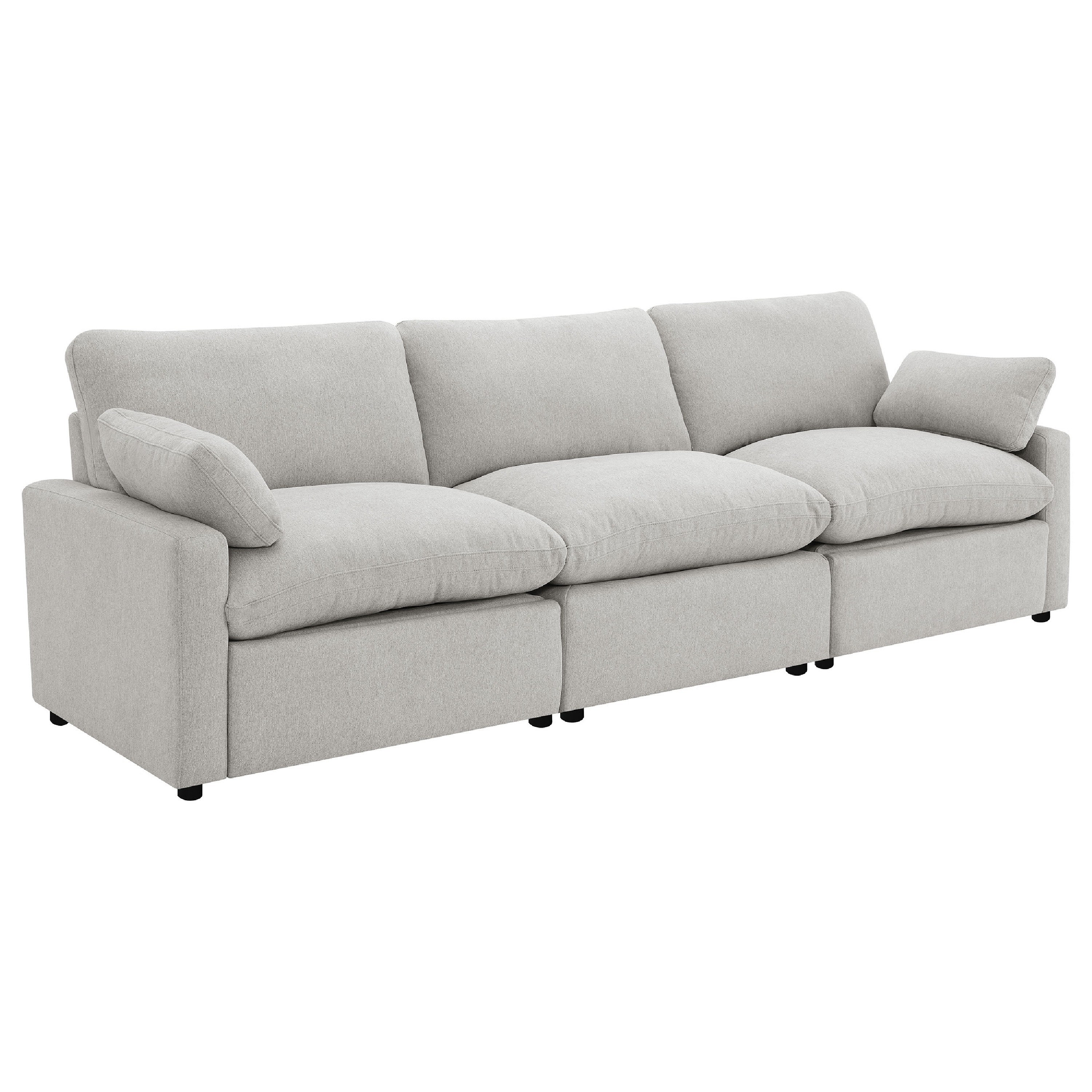 Benjara Biny Modular Power Reclining Sofa, 2 Pillows, 124 Inch | Wayfair