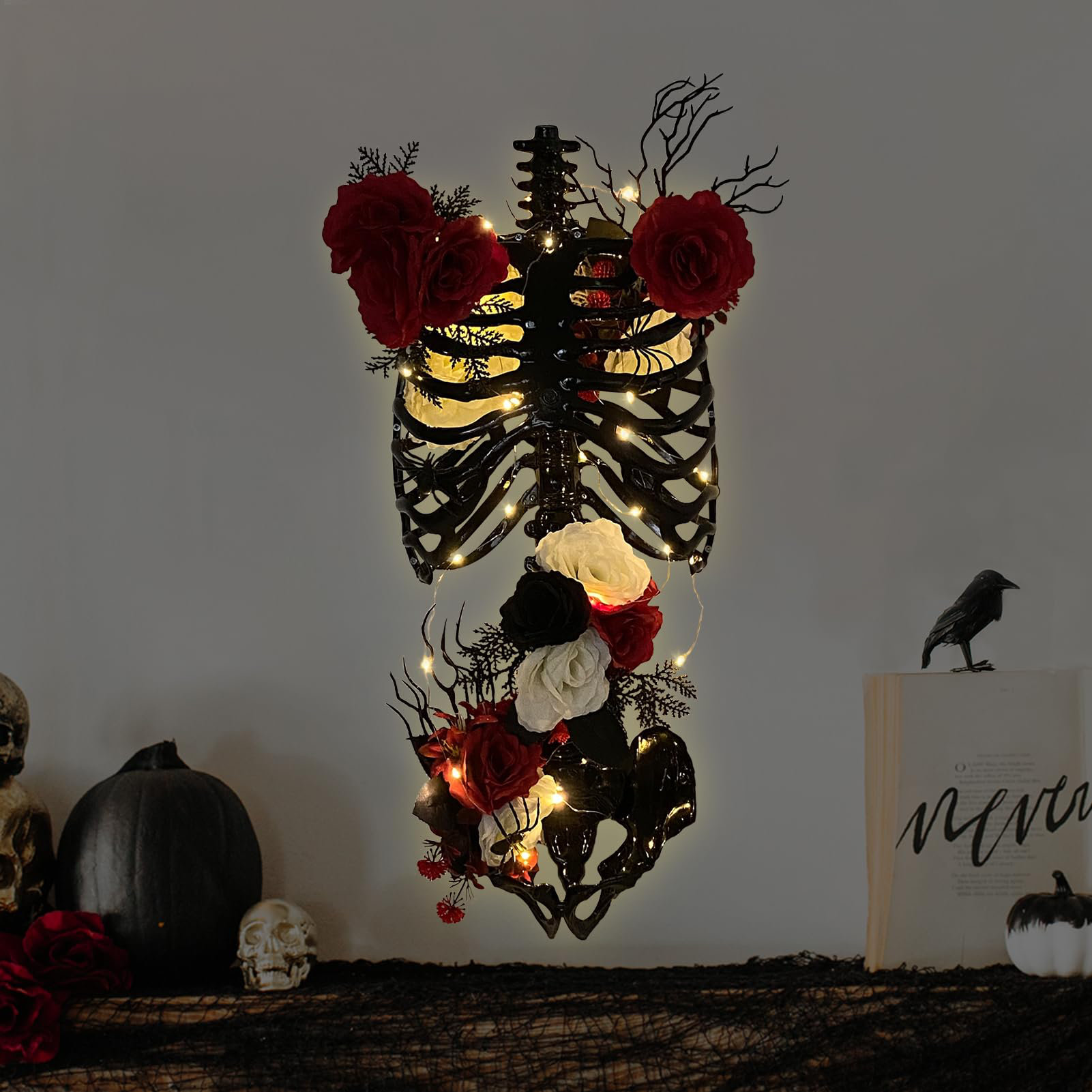 The Holiday Aisle® Floral Skeleton Torso For Halloween Decorations ...