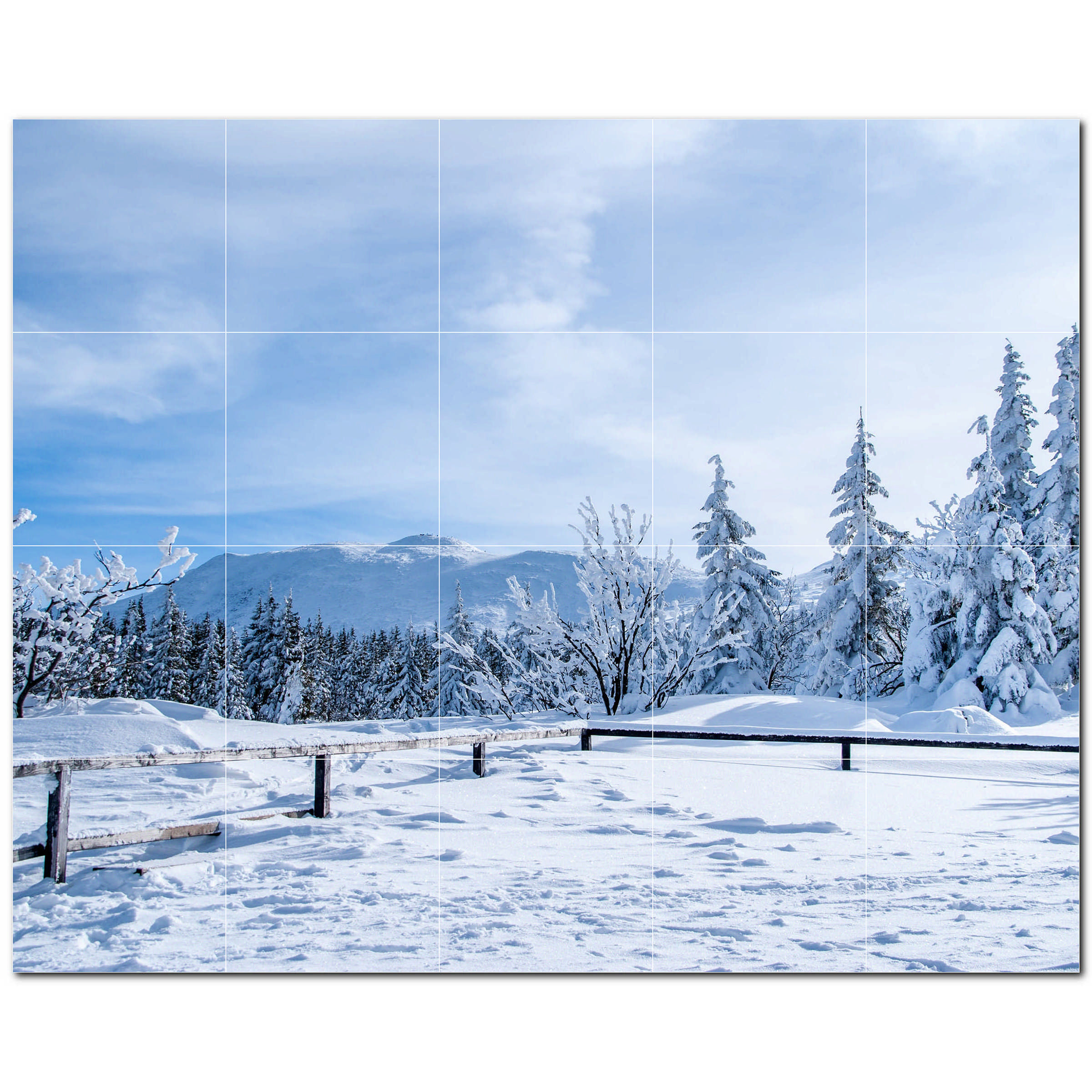 Picture-Tiles.com 40" x 32" Ceramic Winter Photo Decorative Mural Tile ...