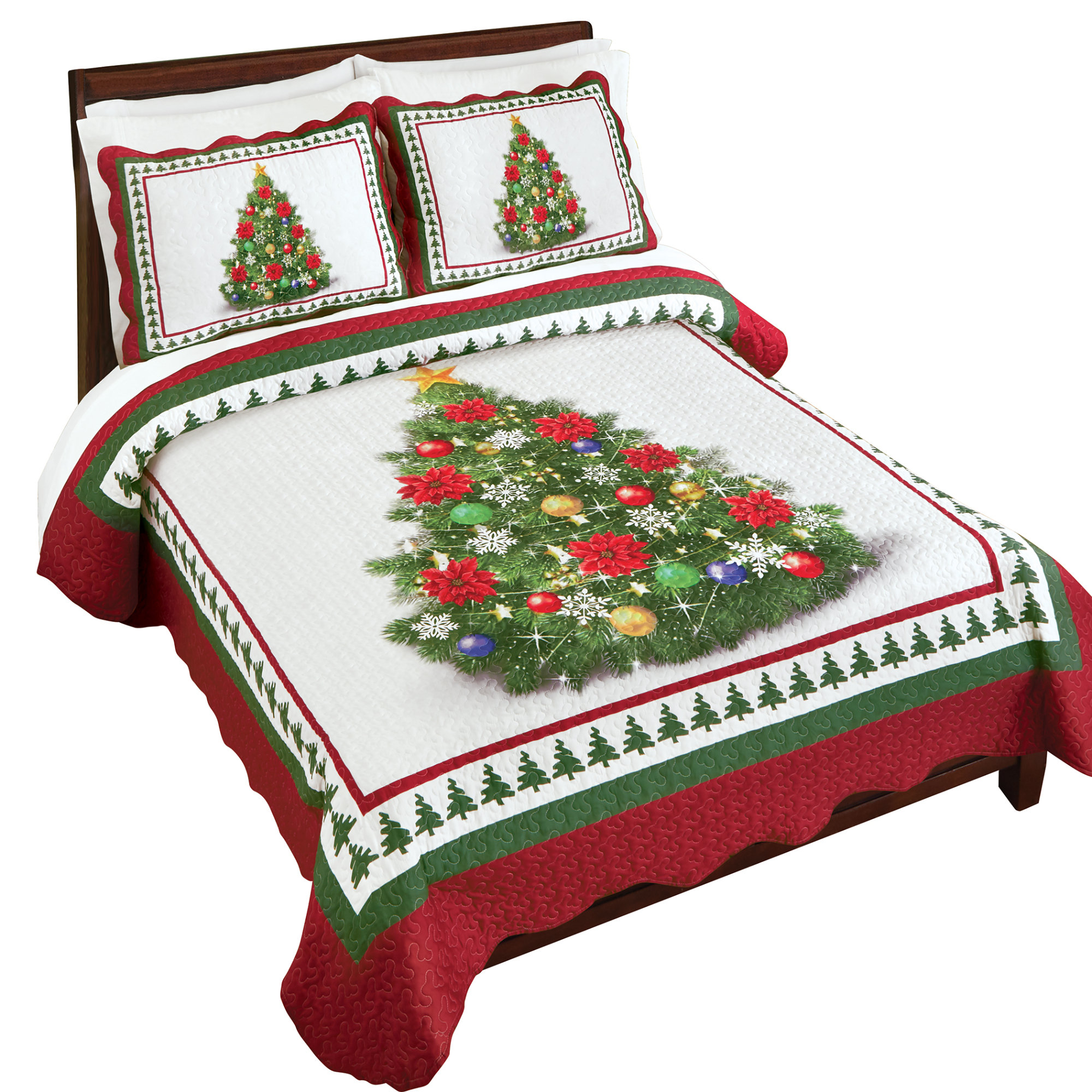 Winston Brands Elegant Christmas Tree Red/White/Green & Reviews ...