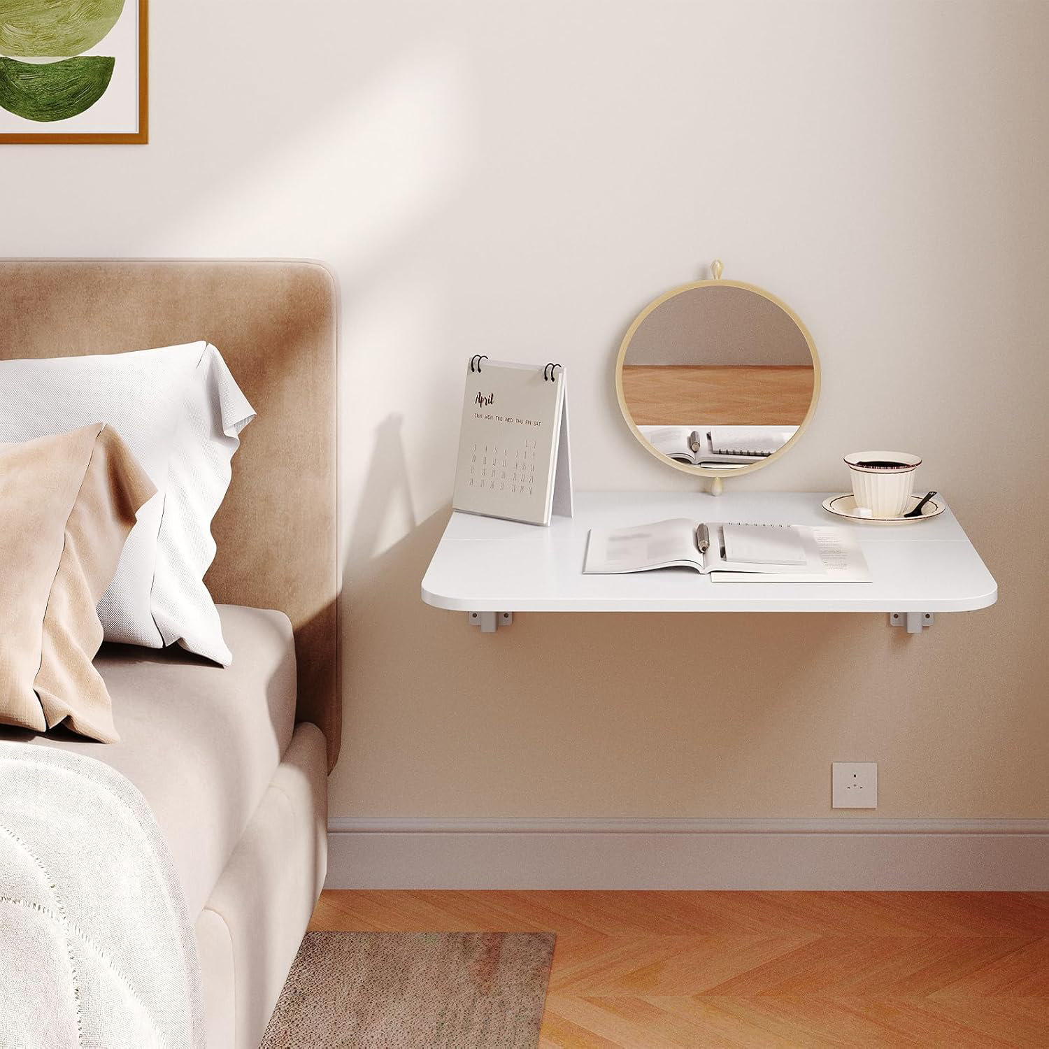 Trent Austin Design® Wall Mounted Folding Desk 35.4” X 15.7” Drop Down ...