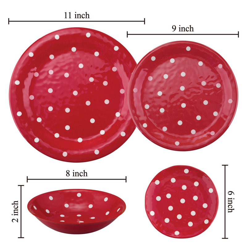 Red Barrel Studio® Bhudhashen 16 Piece Melamine Dinnerware Set, Service ...