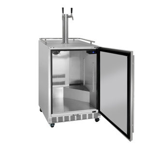Kegco 24" Wide Outdoor Dual Tap All Stainless Steel Built-In Kegerator ...