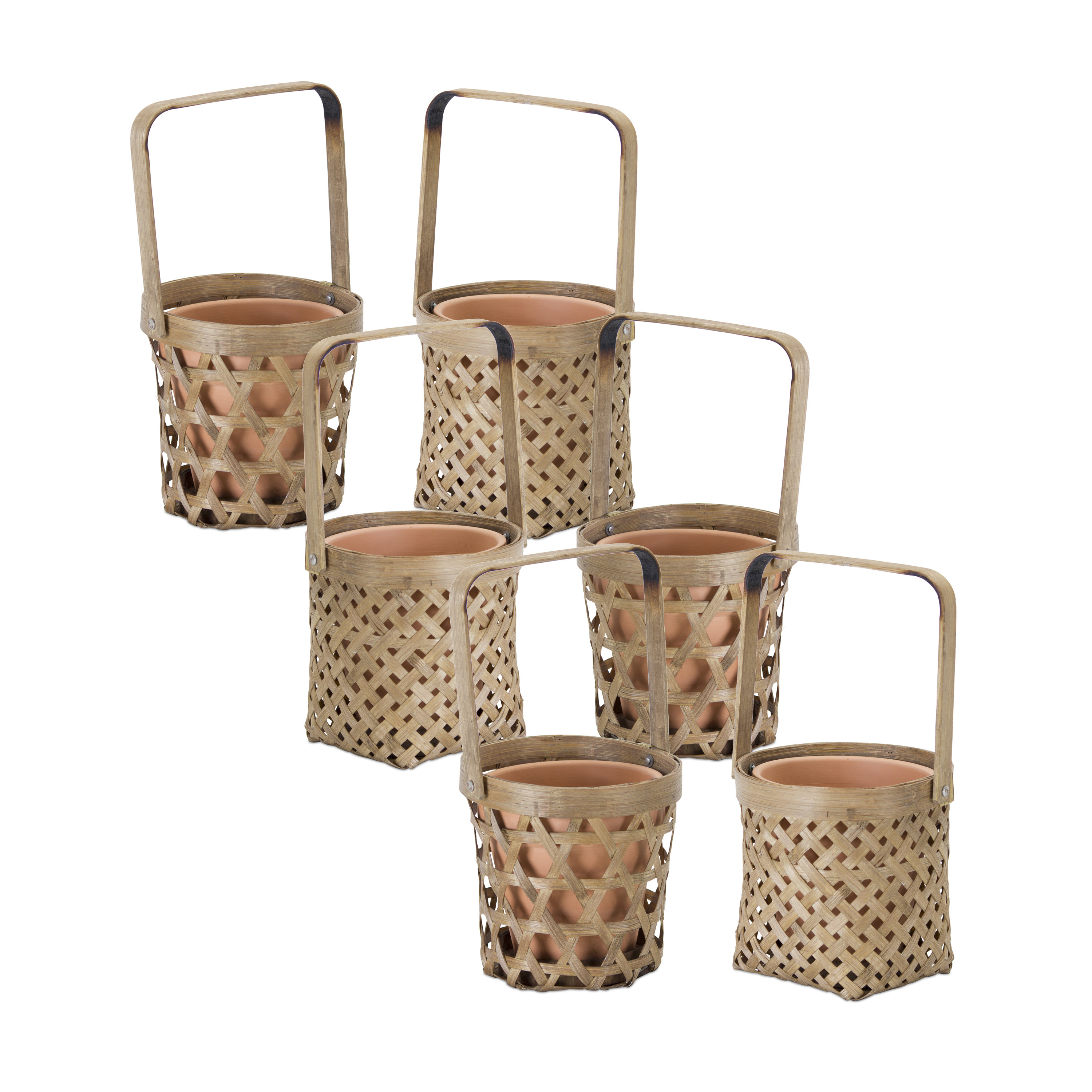 Bayou Breeze 6 Piece Solid Wood Basket Set | Wayfair