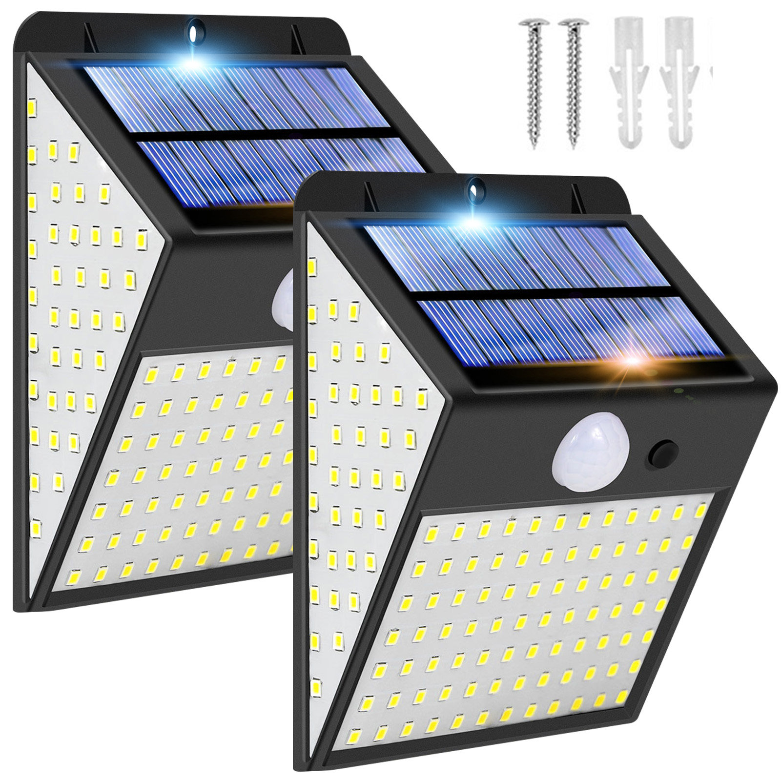 Zhu 1.5 Watt LED Solar Power Dusk to Dawn Outdoor Wall Pack with Motion ...