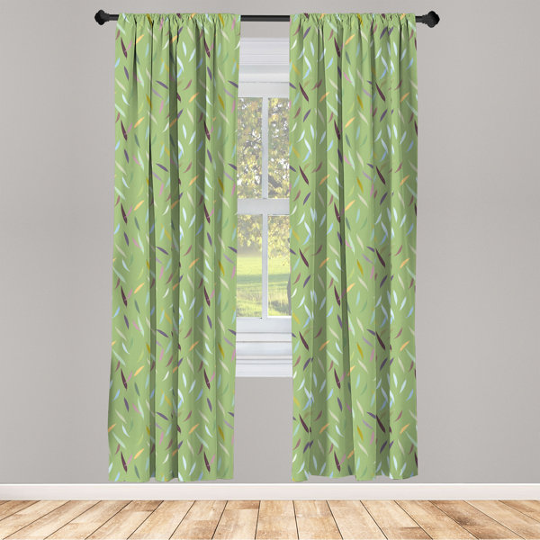 Ambesonne Autumn 4-Panel Curtains, Falling Colorful Leaves Art ...