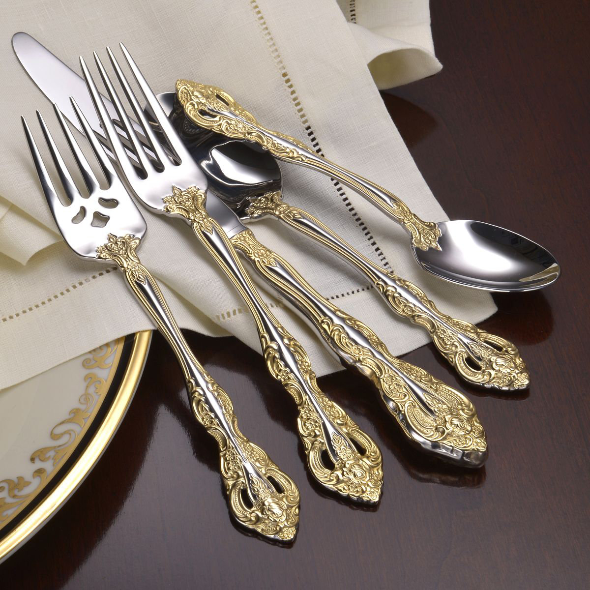 Oneida Golden Michelangelo 20 Piece Fine Flatware Set, Service For 4 ...