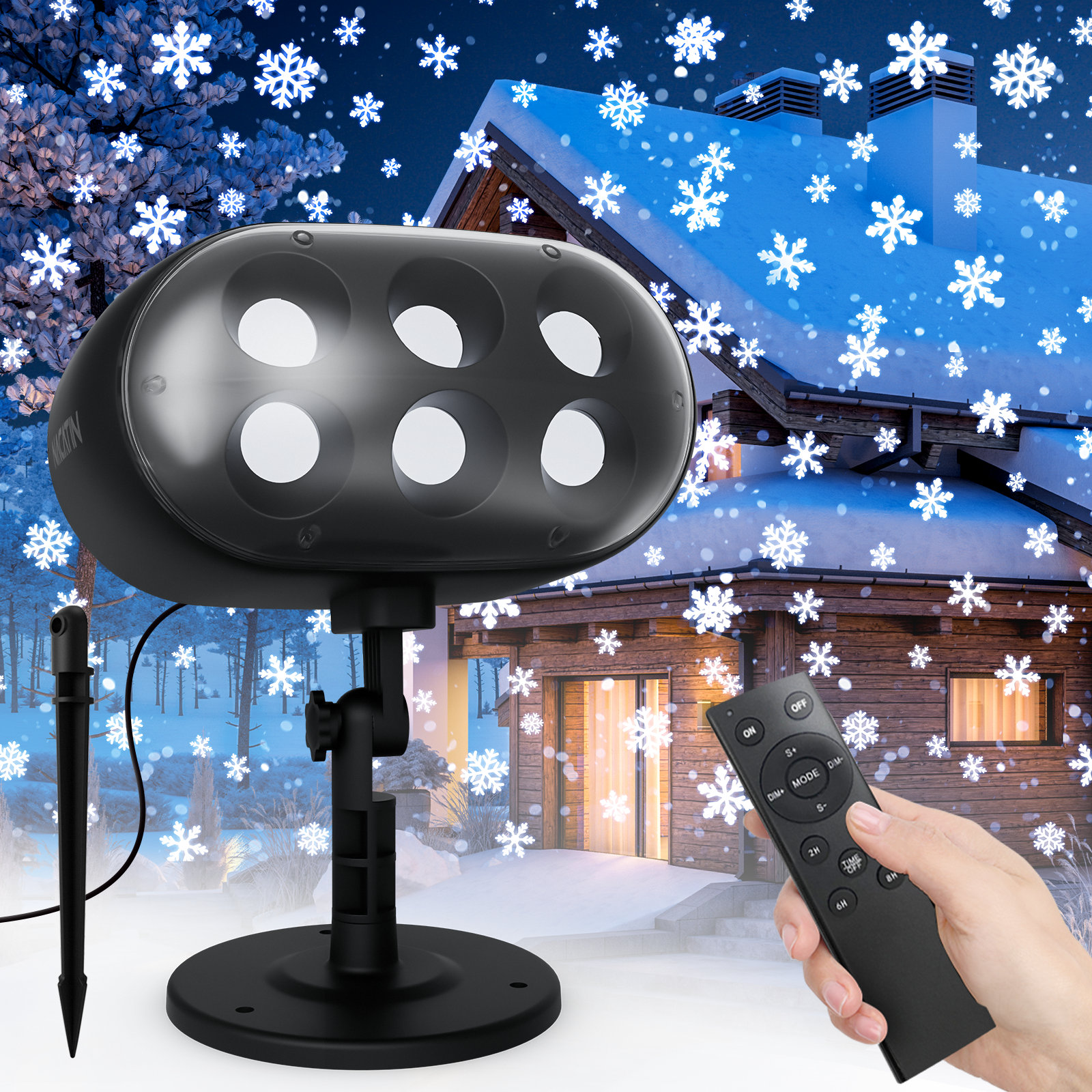 The Holiday Aisle® Christmas Projector Lights, Waterproof Snowfall Snow ...