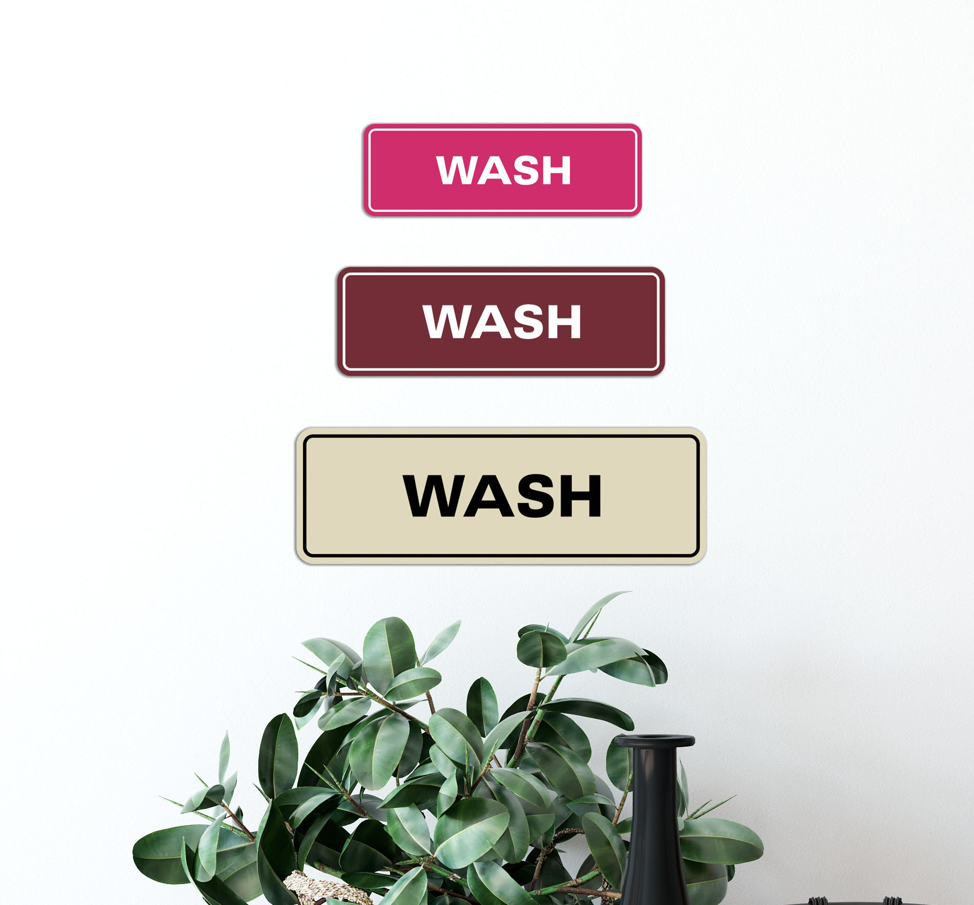 Signs ByLITA Standard Wash Sign (White) - Small | Wayfair