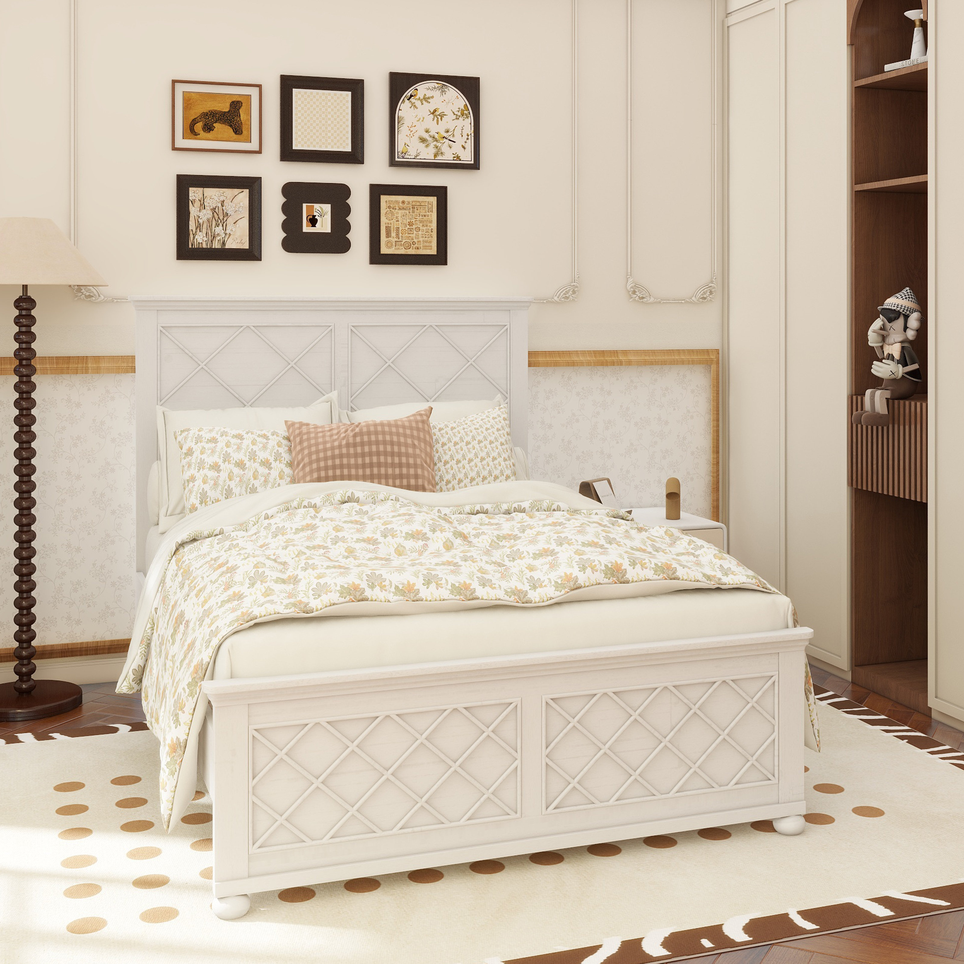 Shsfb Coastal Farmhouse Solid Wood Bed Frame,Antique White | Wayfair