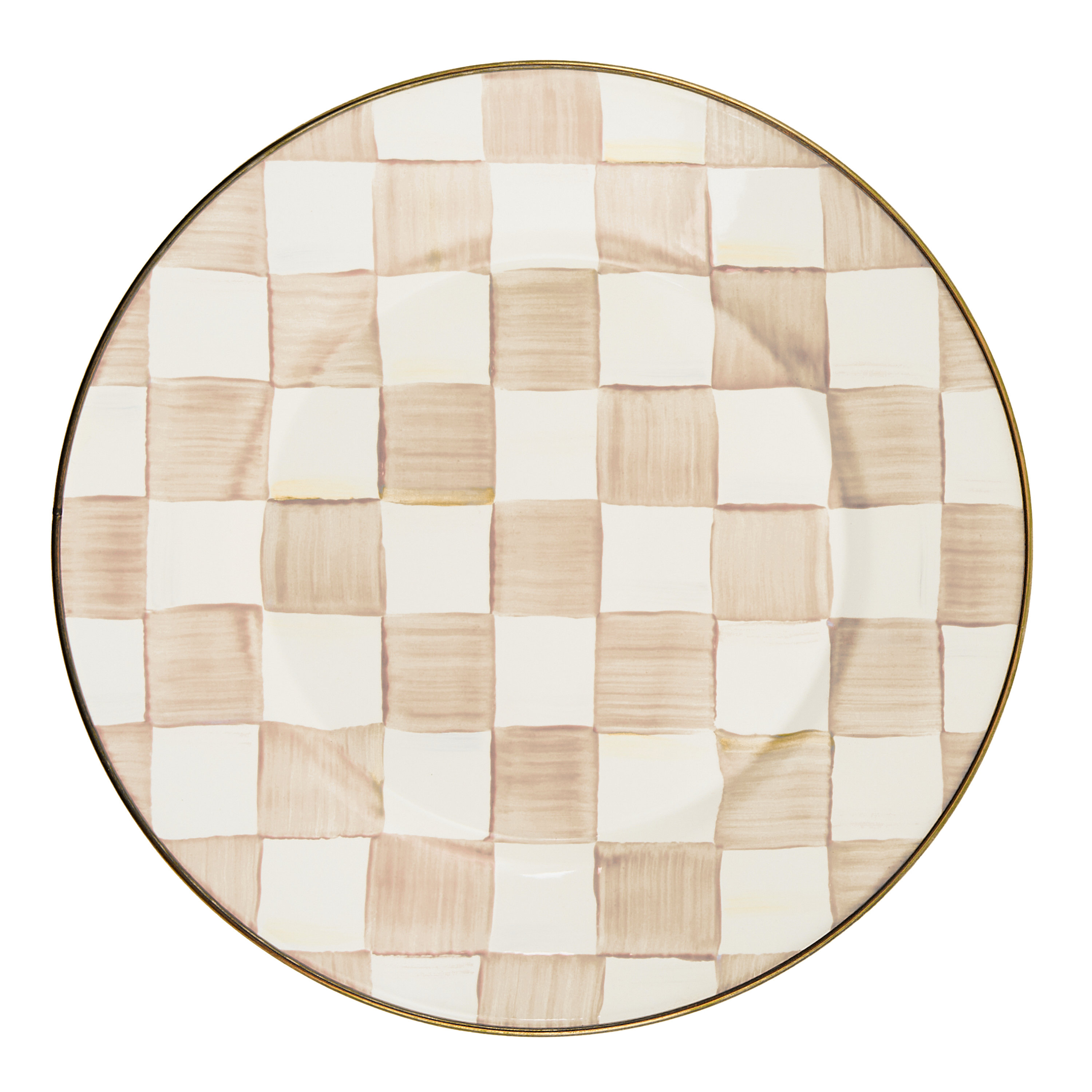 MacKenzie-Childs Mocha Check Dinner Plate | Wayfair