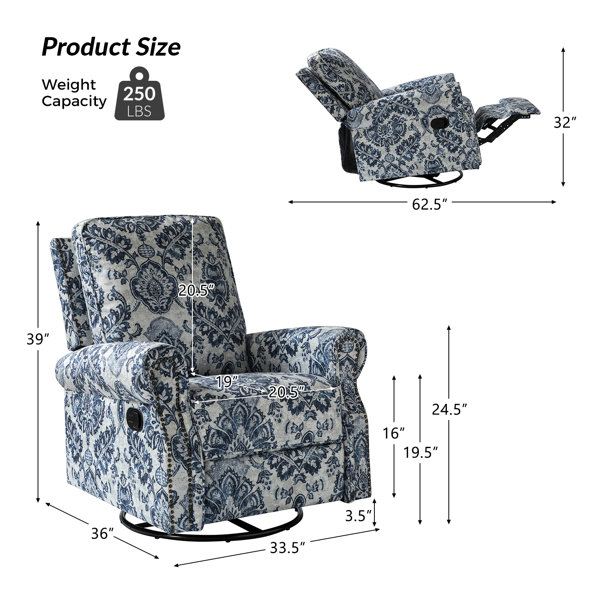 Lark Manor Antasia 34'' W Rocking Swivel Nursery Recliner & Reviews ...