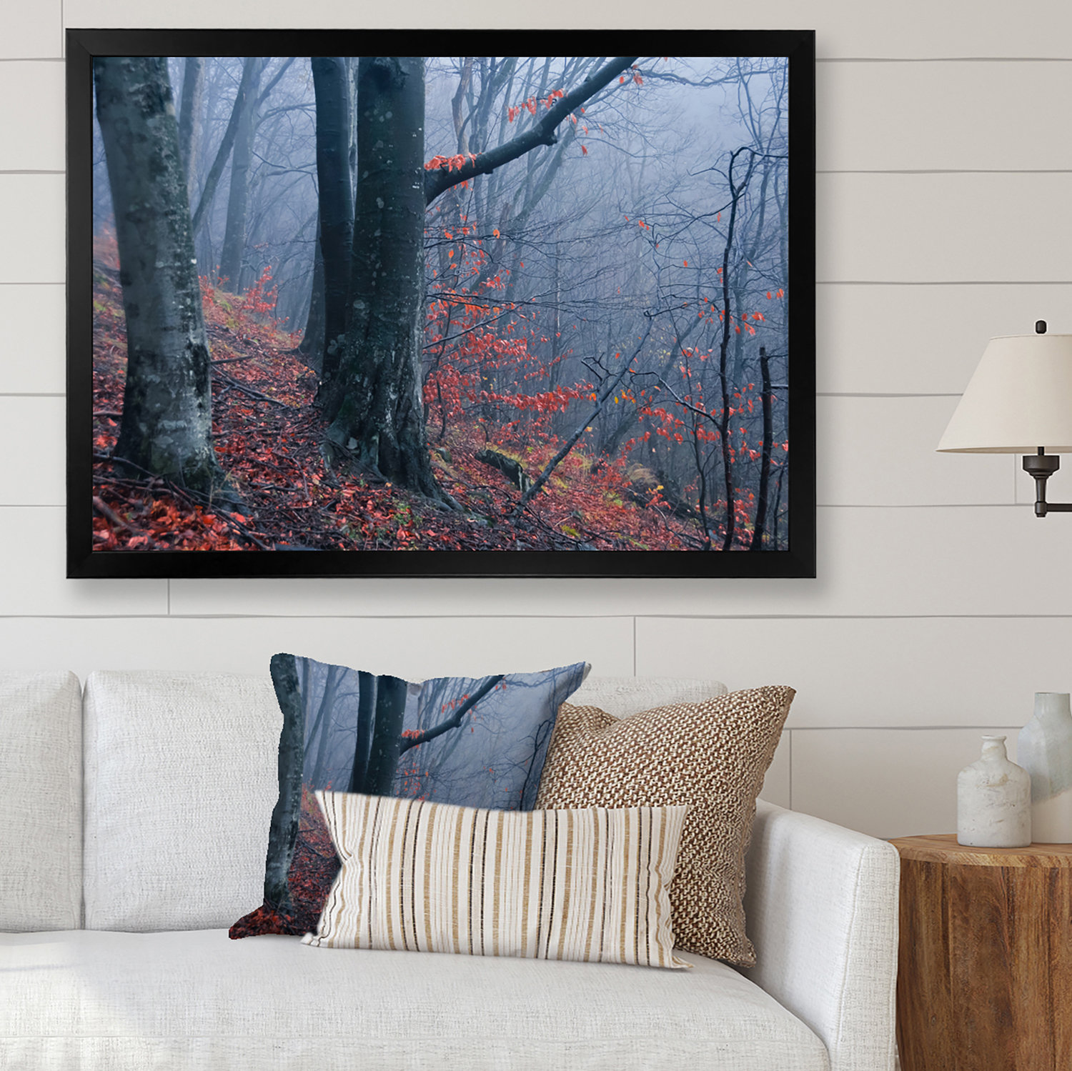 Millwood Pines Autumn Rainy Foggy Forest - Picture Frame Photograph on ...