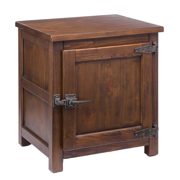 Plow & Hearth Portland Ice Box Wood Storage Side Table with Replica ...