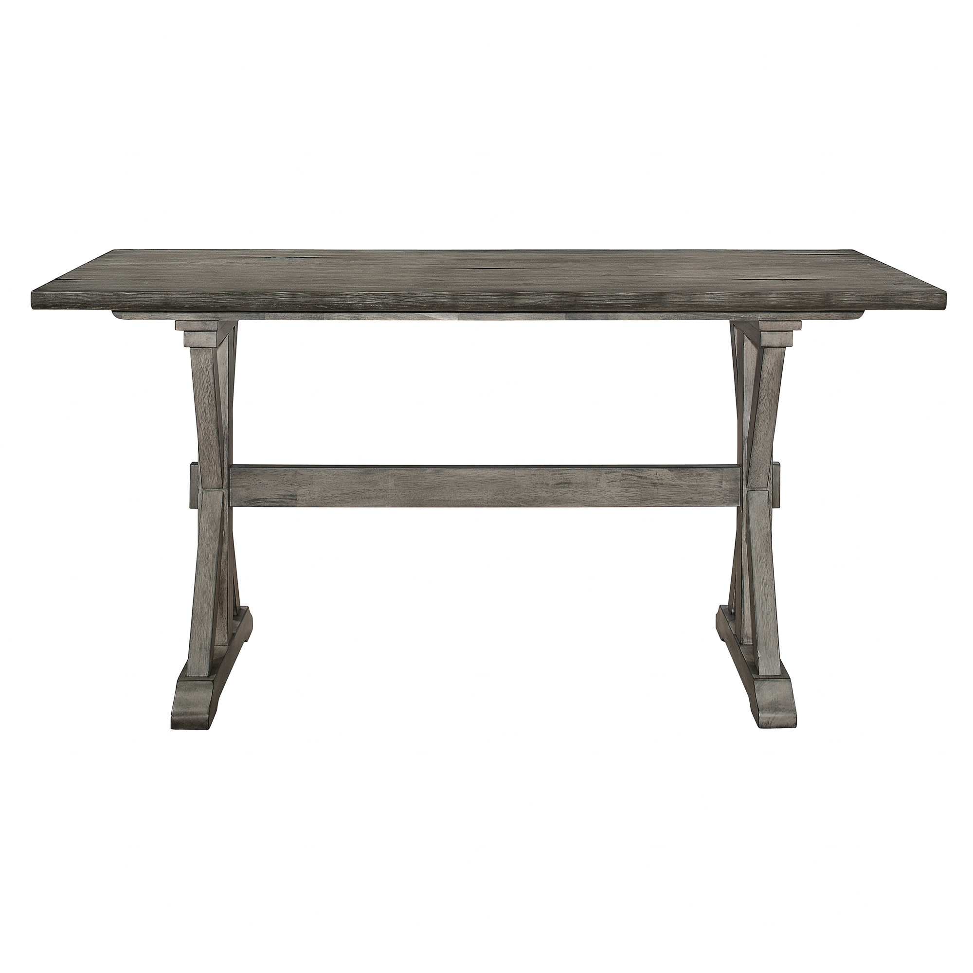 August Grove® Rustic Look Distressed Gray Finish 1pc Counter Height ...