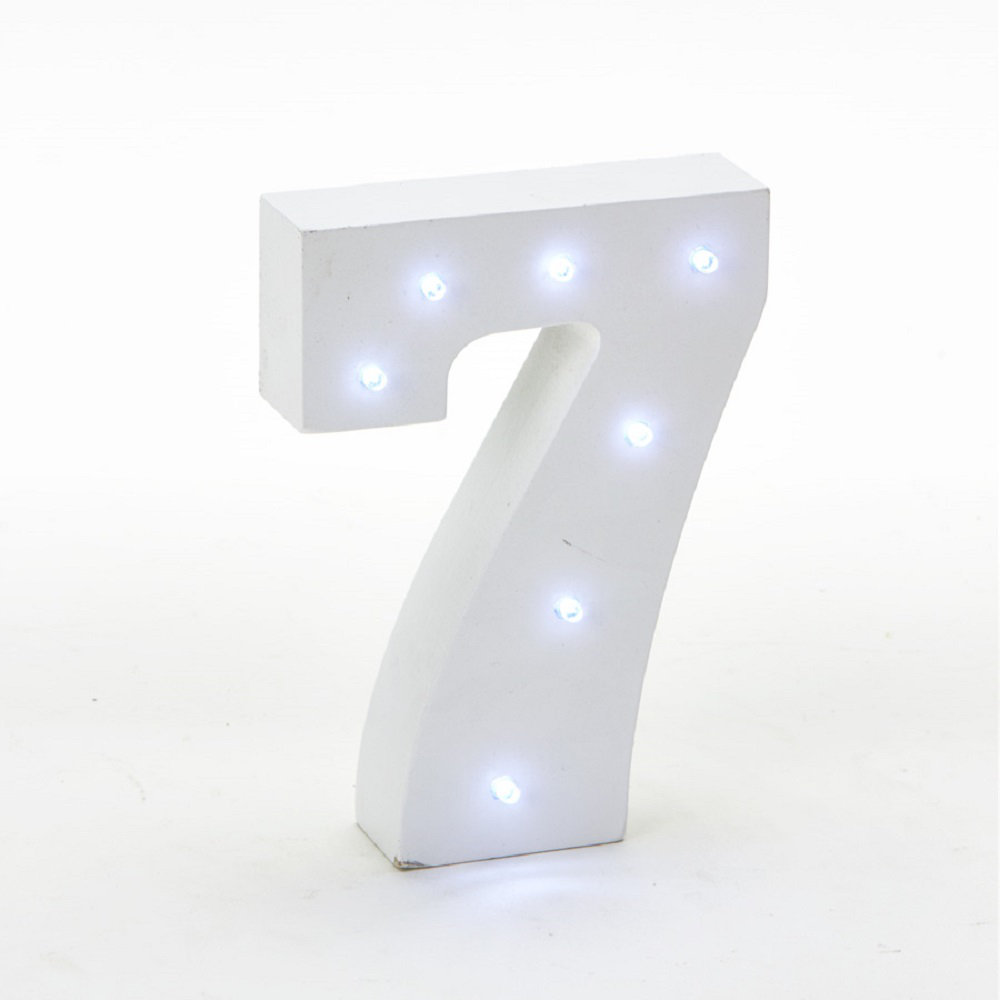 Latitude Run® Mkhitar Wooden LED Freestanding Number 7 Letter Block ...