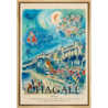 SIGNLEADER Framed Canvas Print Wall Art Chagall Crescent Moon Pastel ...