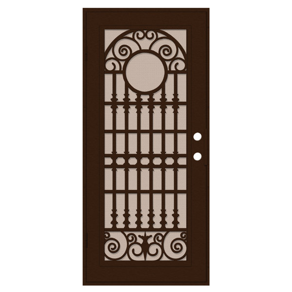 Titan Security Doors 36 in. x 80 in. Spaniard Copper Left-Hand Surface ...