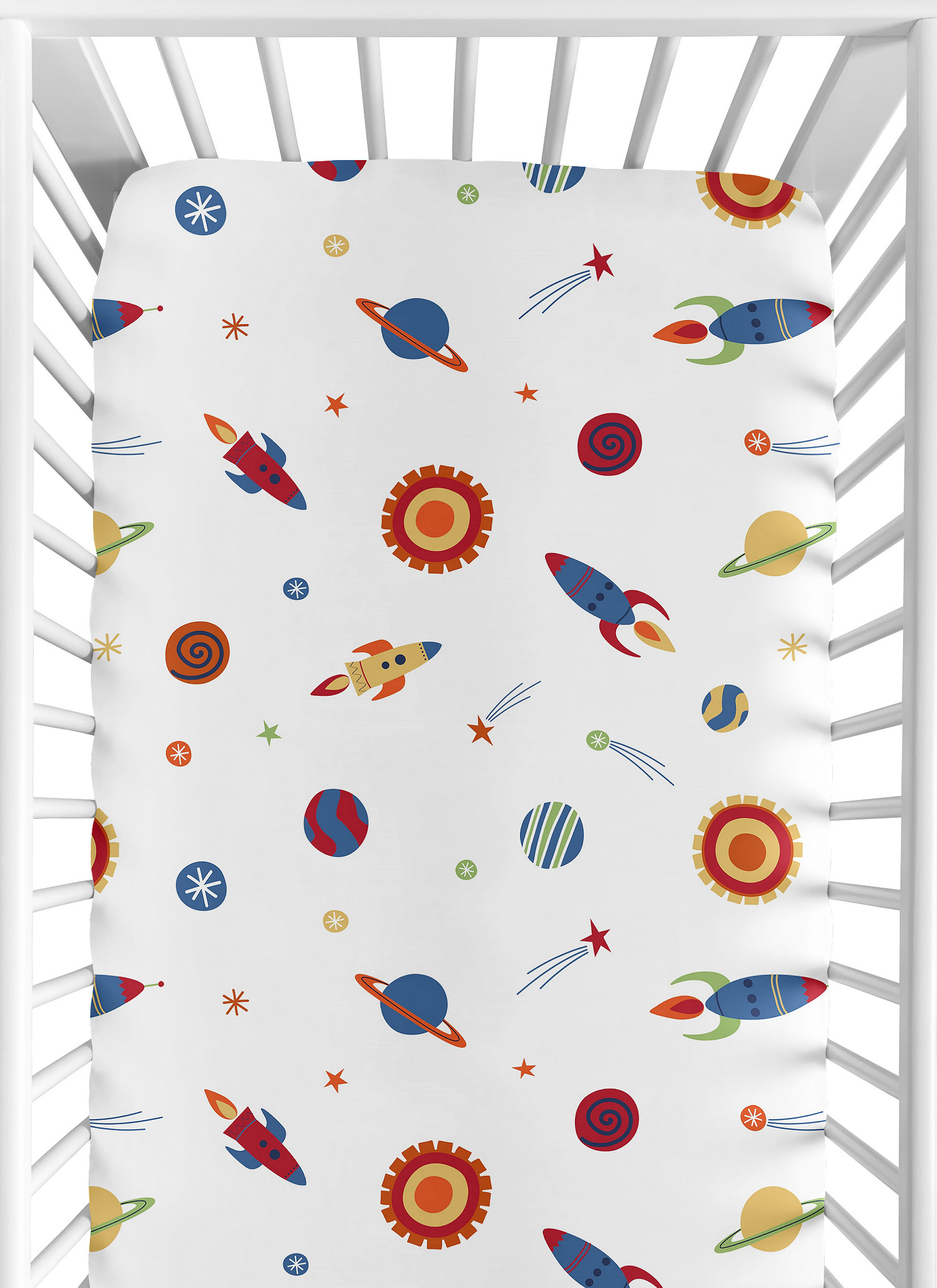 Sweet Jojo Designs Space Galaxy Outer Space Fitted Crib Sheet | Wayfair