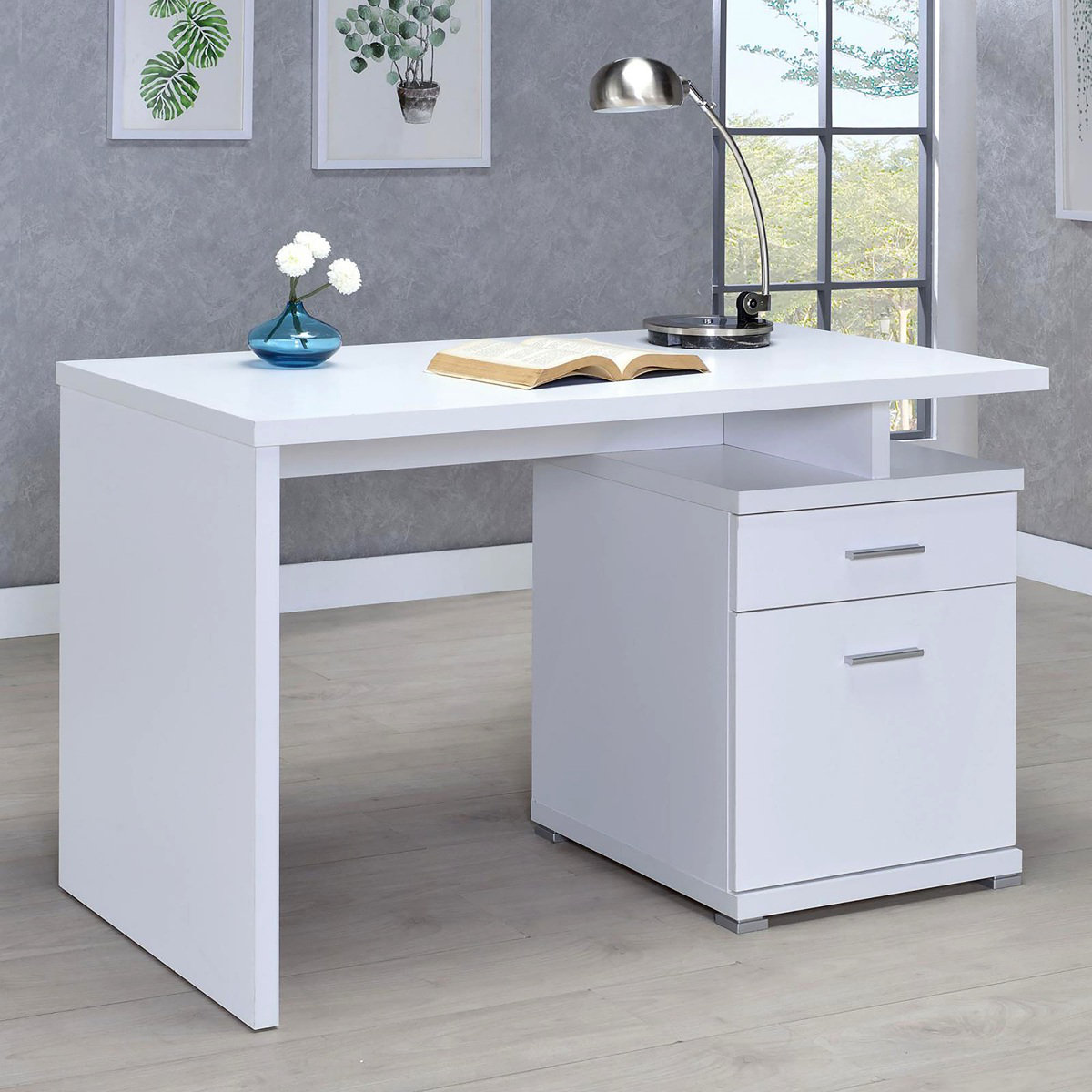 17 Stories 2-Drawer Reversible Office Desk - Wayfair Canada