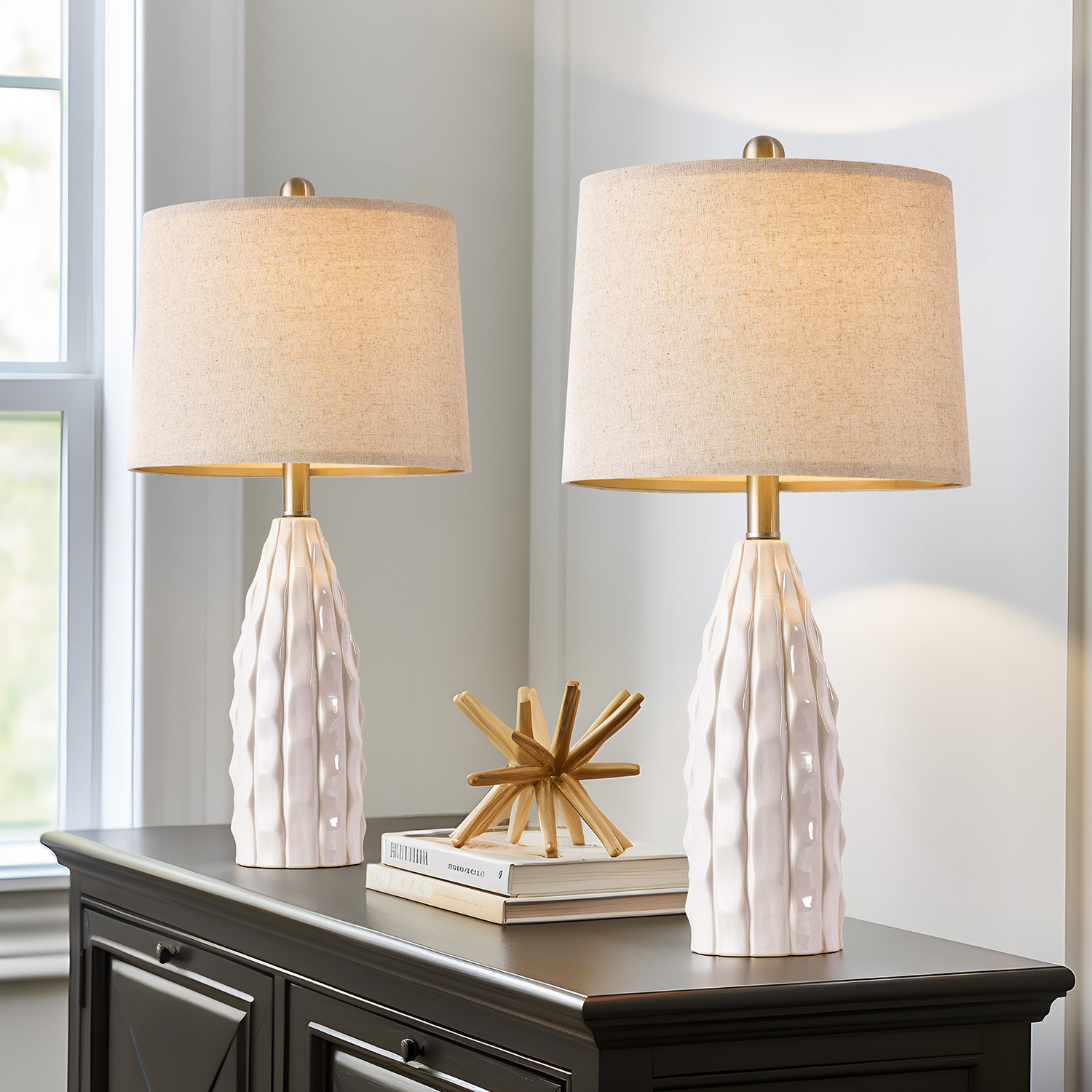 Mercer41 23.7" Modern Minimalist Glazed Ceramic Lamp,suitable For ...