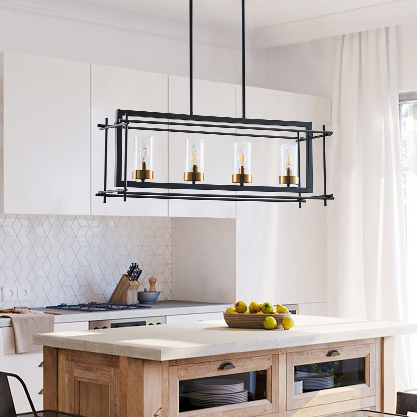 Latitude Run® Keyler 4 - Light Matte Black Pendant | Wayfair