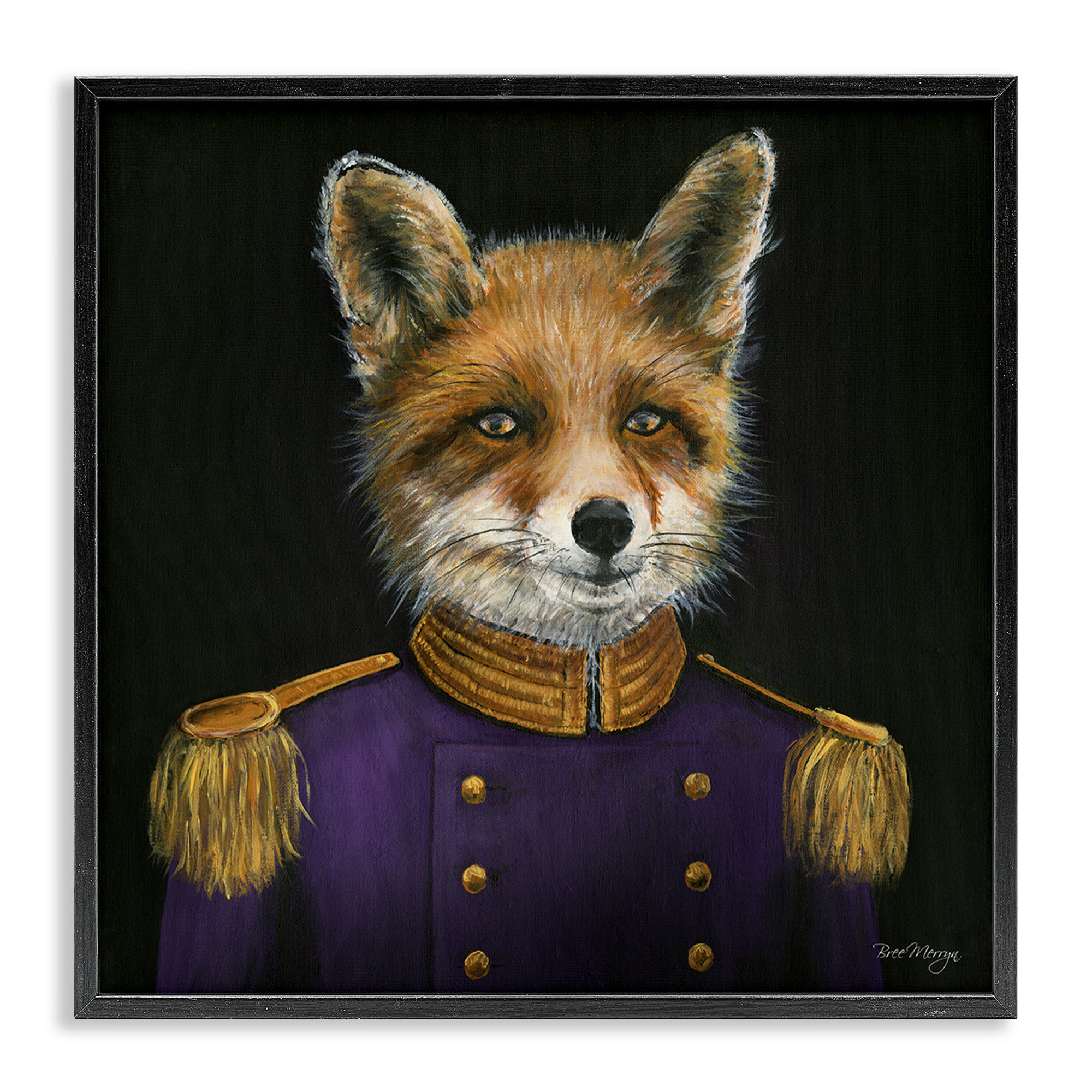 Ebern Designs Military Coat Fox Framed Giclee Art by Bree Merryn | Wayfair