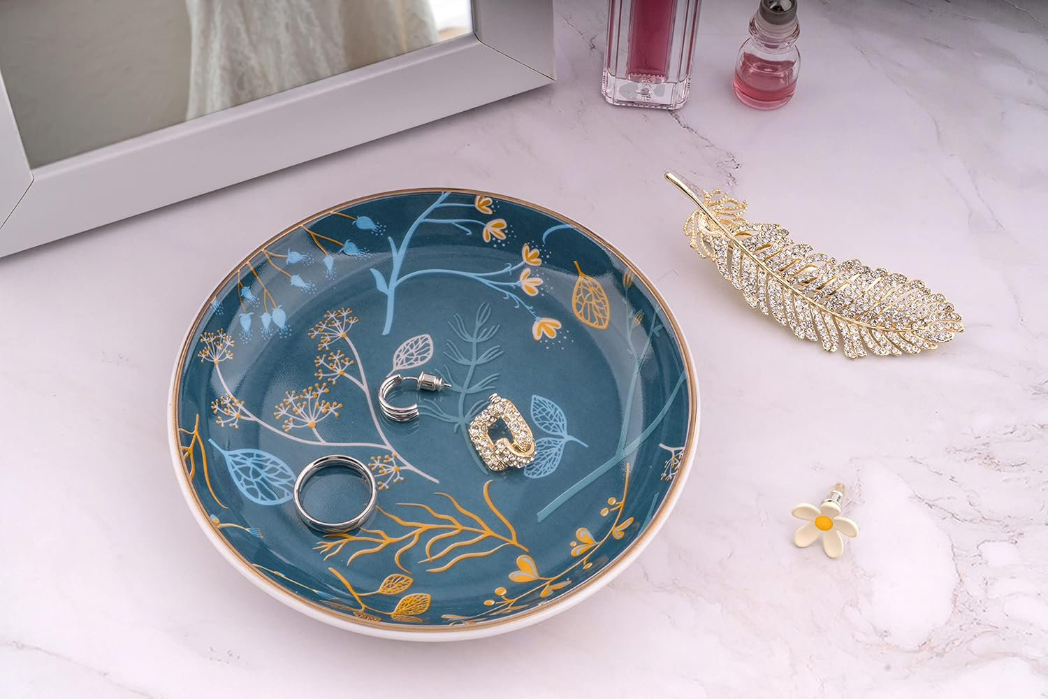 Dakota Fields Jewelry Ring Dish Tray Boho Ceramic Decorative Trinket ...