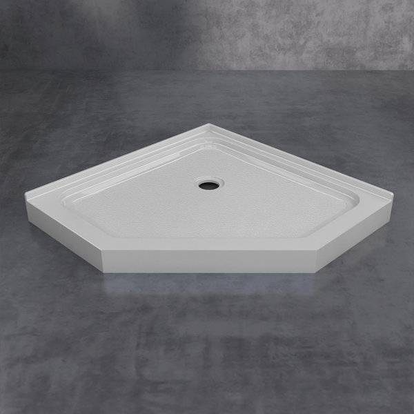 Ogonbrick 36" X 36" Neo-Angle Corner Shower Pan Base With Center Drain ...
