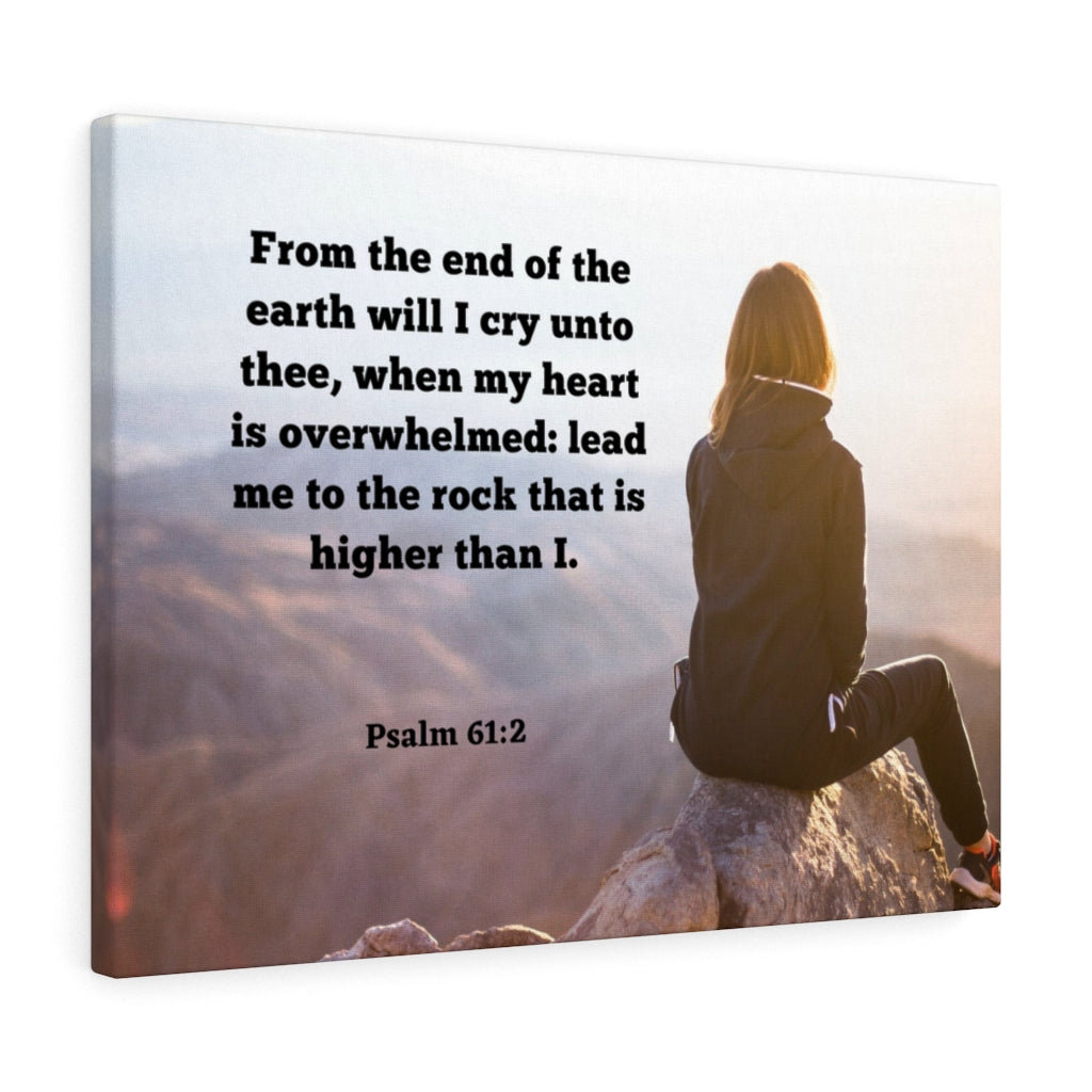 Trinx Heart Is Overwhelmed Psalms 61:2 Christian Wall Art Bible Verse ...