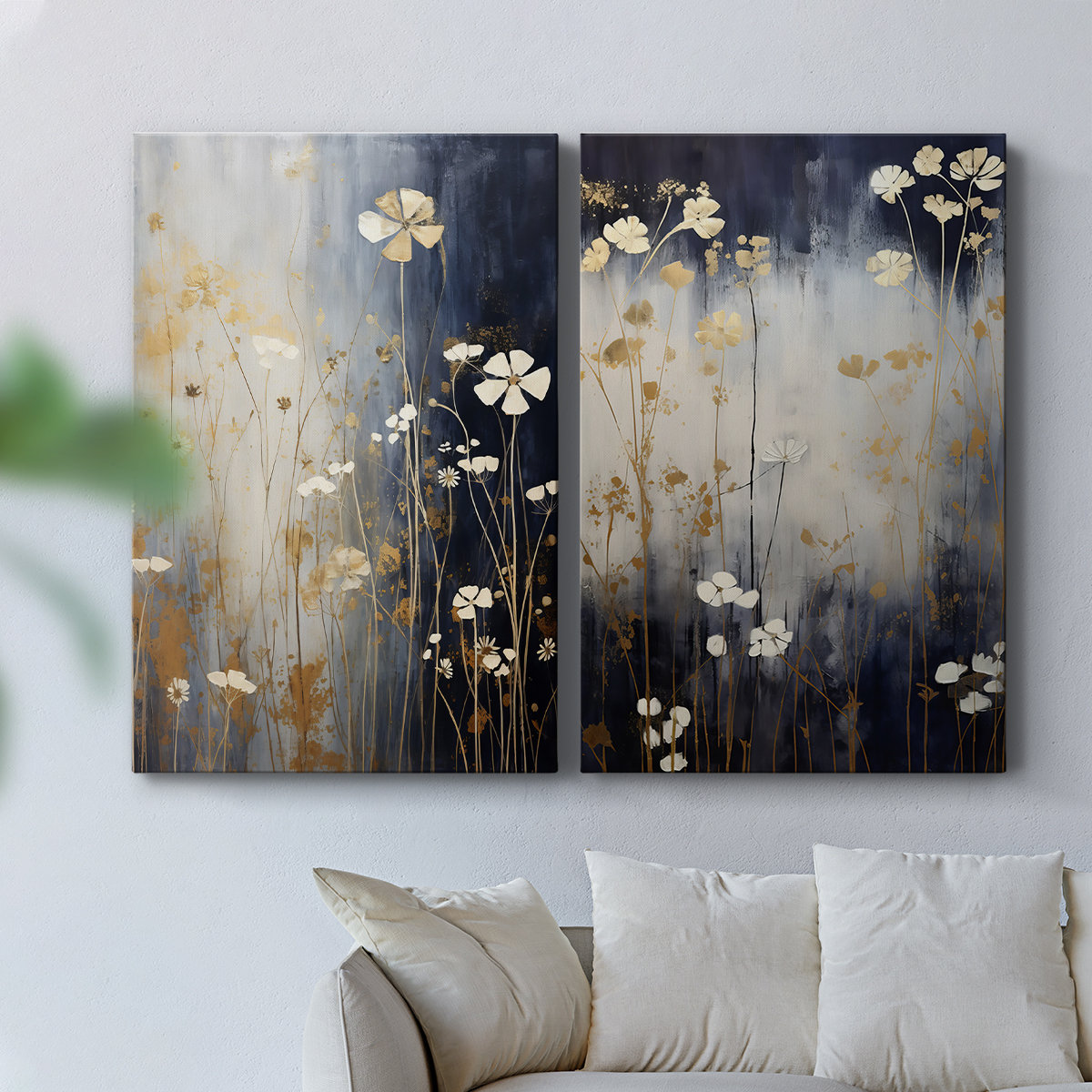 Wexford Home FLORAL Series CECXC - Toile tendue avec châssis de qualité supérieure - Prêt à ...