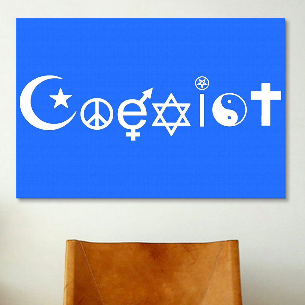 Winston Porter Political Coexist Symbols Graphic Art on Canvas | Wayfair