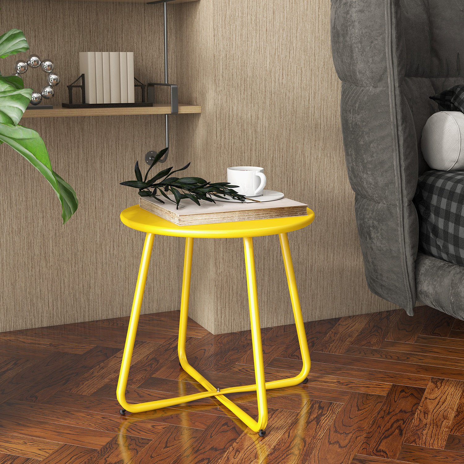 Outdoor Round Metal Side Table